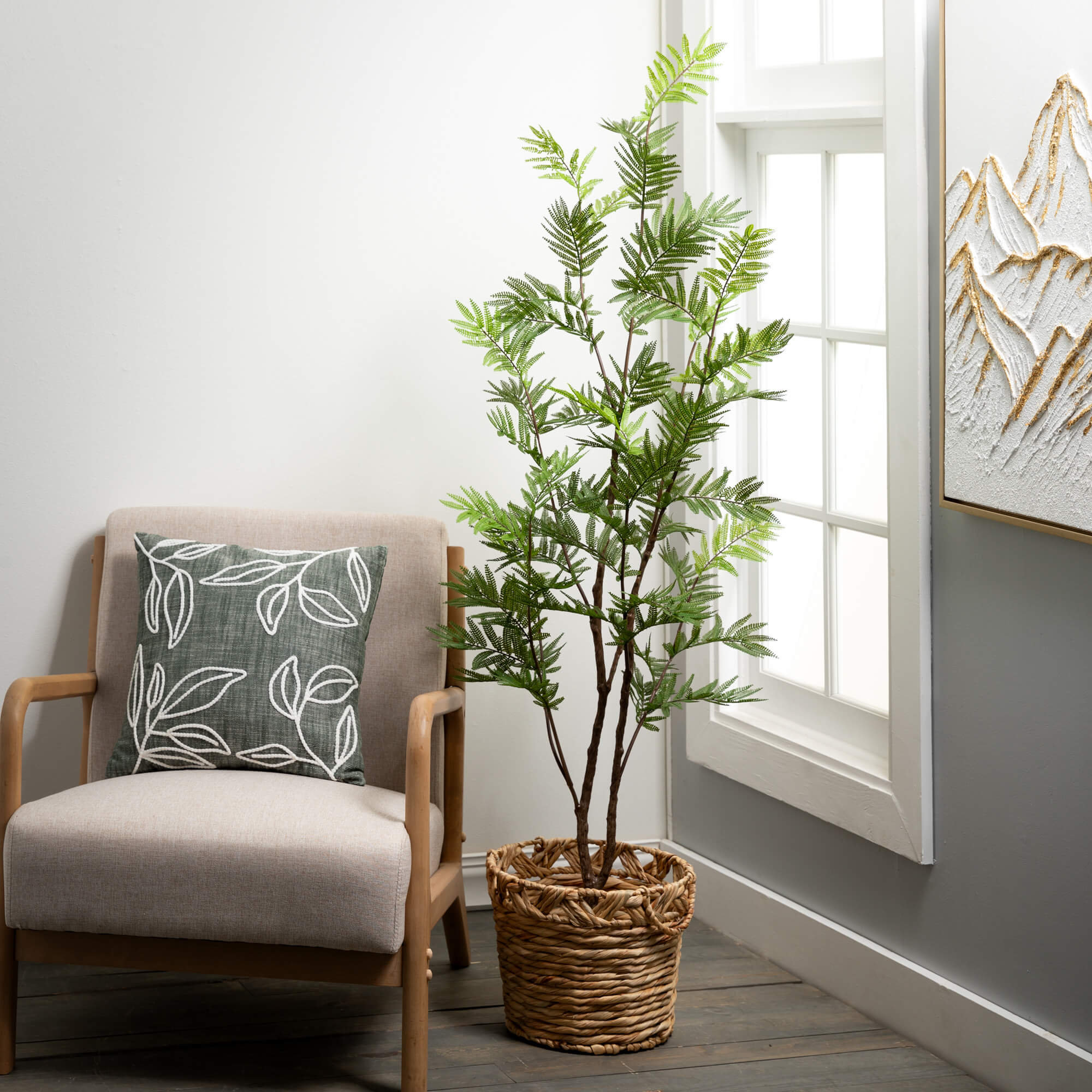 Latitude Run® Artificial Life-Like Fern Tree 62"H; Green | Wayfair