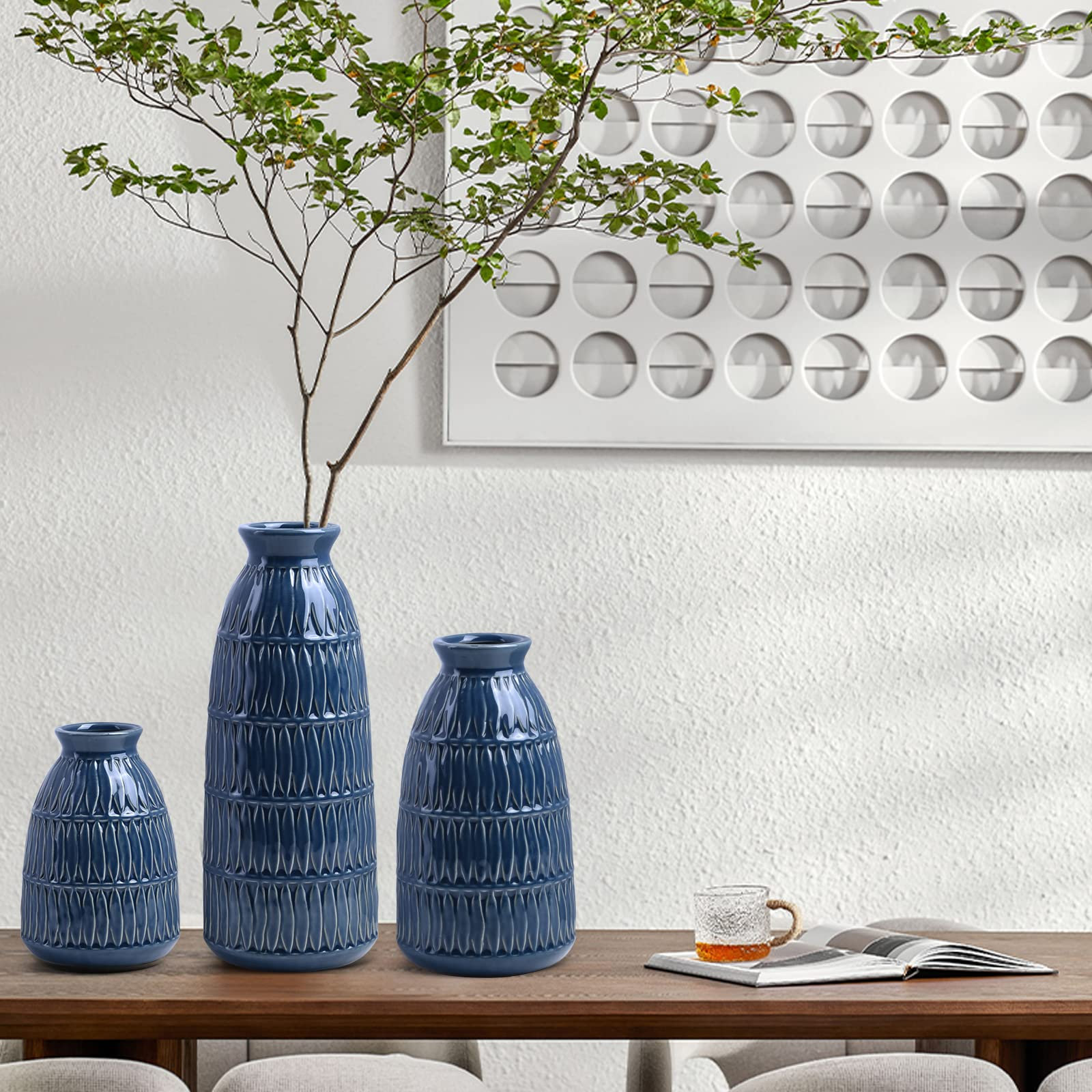 Lark Manor™ Ceramic Vase Home Decoration Set Of 3 Pieces, Modern ...