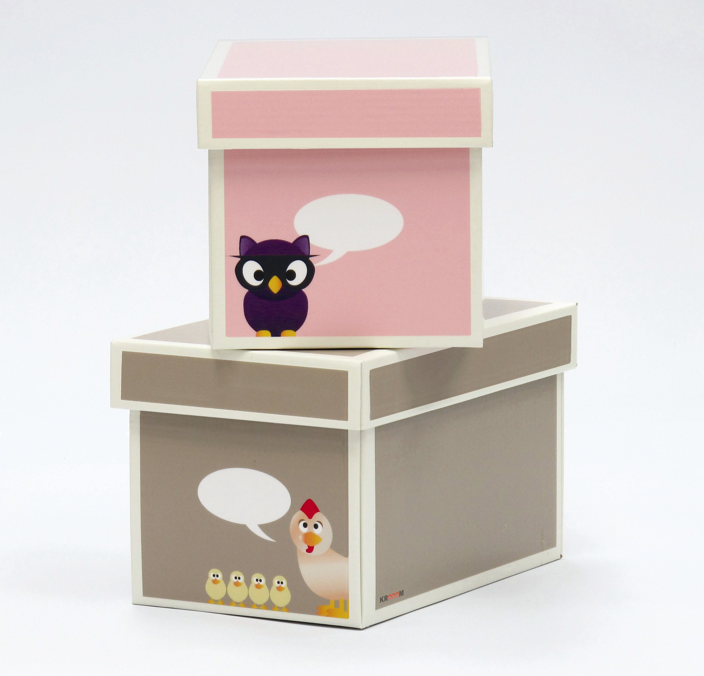 Krooom Opal Classic Box with Lid in Pink and Brown (Set of 2) - Wayfair ...