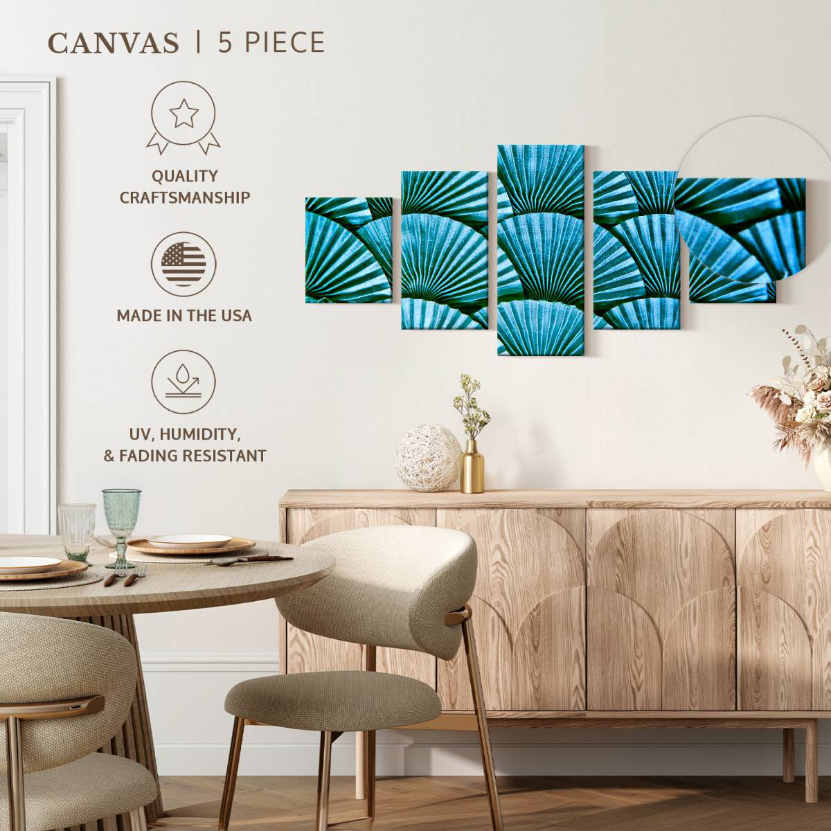 Dakota Fields Teal Fans Abstract | Wayfair