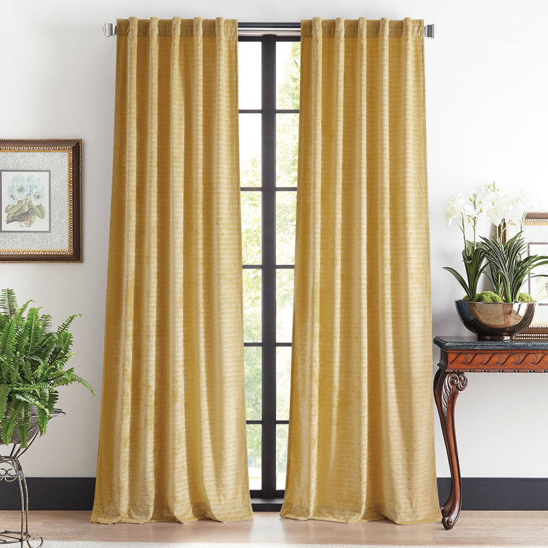 Martha Stewart Wave Embossed Curtain Panel Pair & Reviews | Wayfair