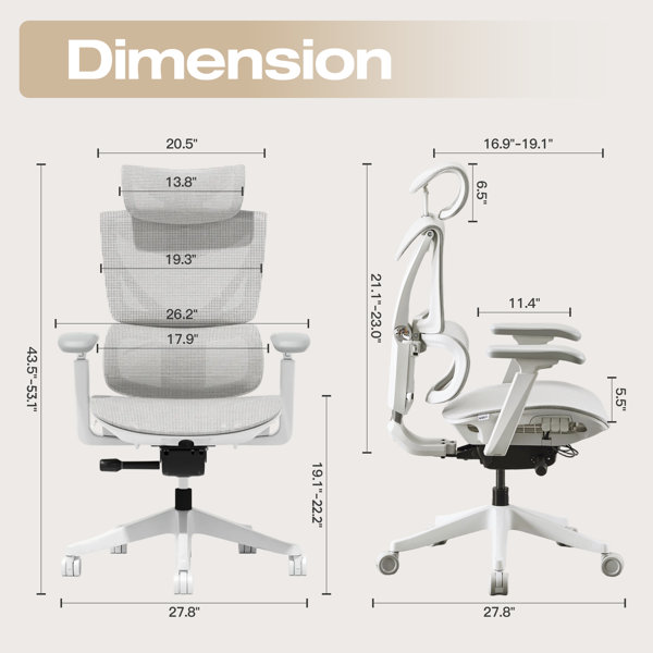 Wrought Studio™ Button Control Ergonomic Mesh Task Chair with 3-Level ...