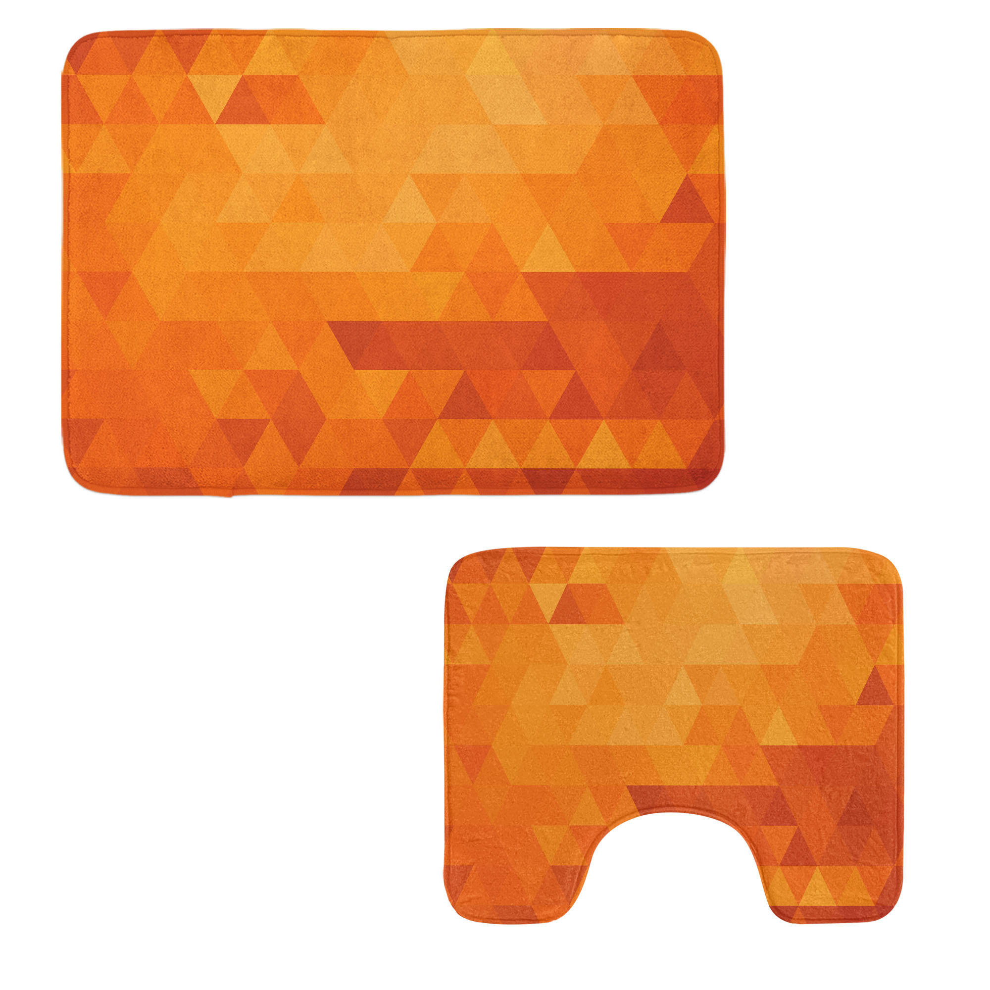 East Urban Home Burnt Orange Bathroom Rug Set 2 Pieces Rectangle ...