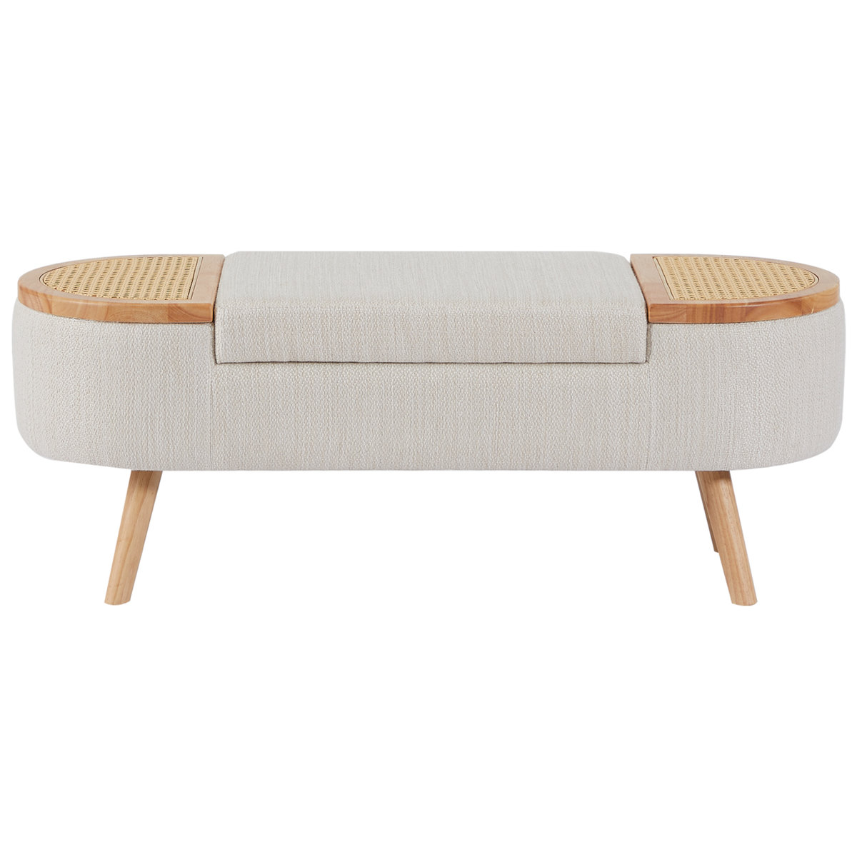 George Oliver Jurre Modern Rattan Storage Bench with Flip Top – Solid ...