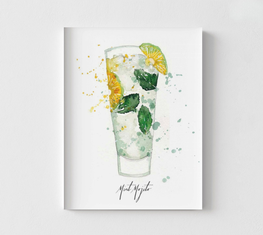 WeFrameArt Mint Mojito By Sara Berrenson, Mint Mojito Wall Art, Framed ...