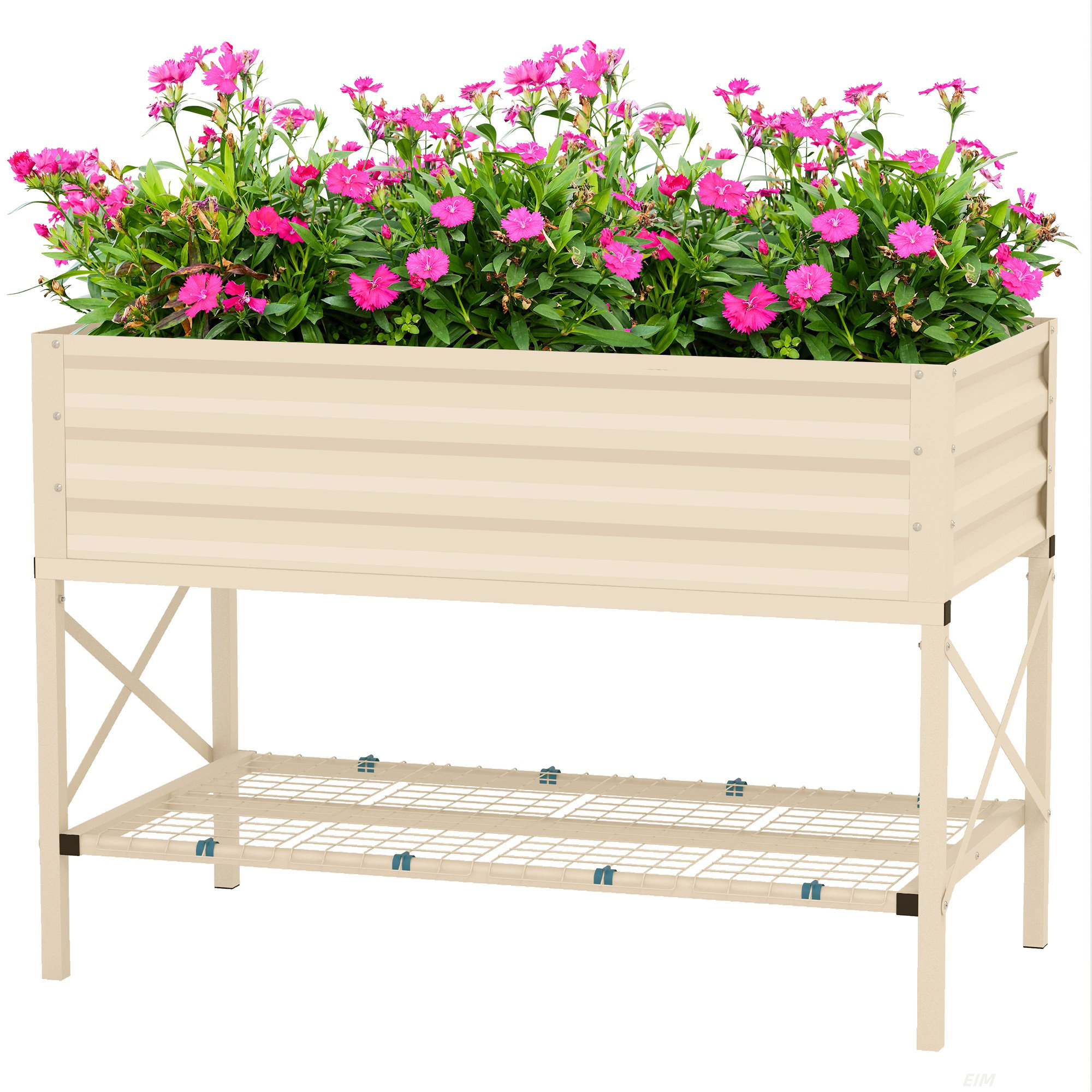Gracie Oaks Raised Garden Bed with Galvanized Steel Frame, Storage ...