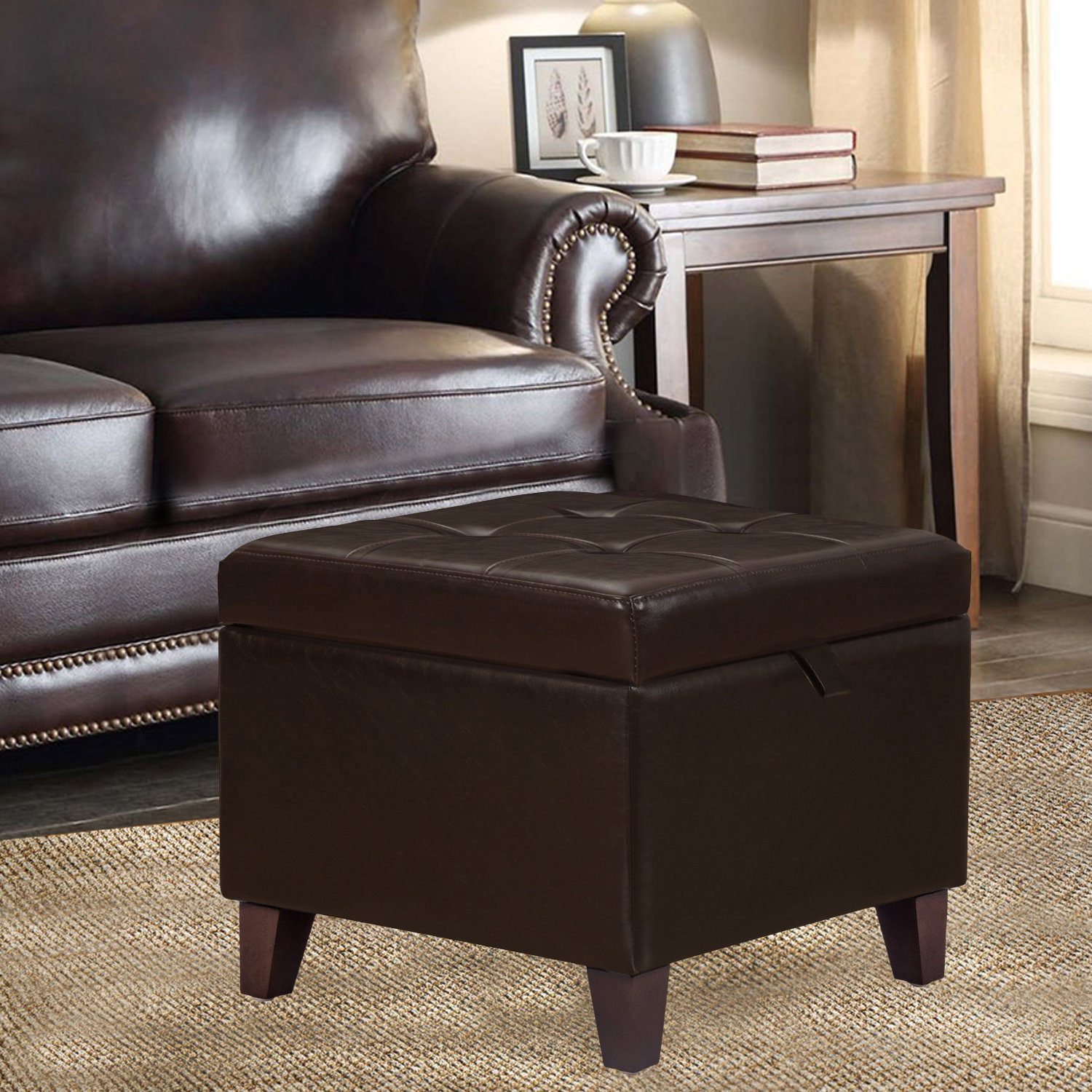 Latitude Run® Orella Faux Leather Ottoman & Reviews | Wayfair