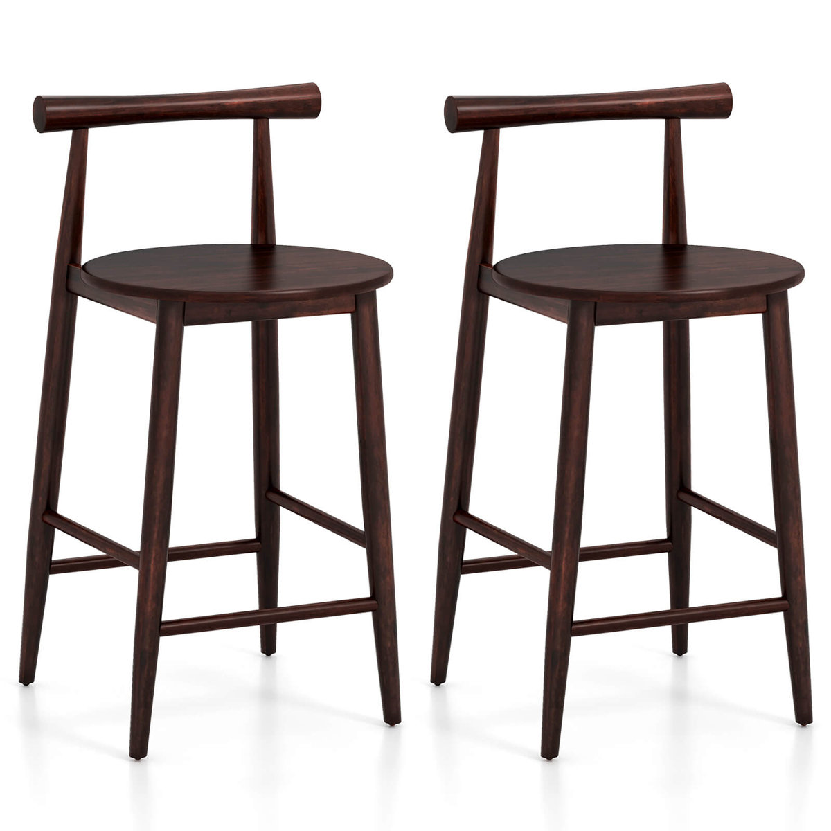 George Oliver Costway Bar Chair Counter Height Stools Set Of 2 With ...