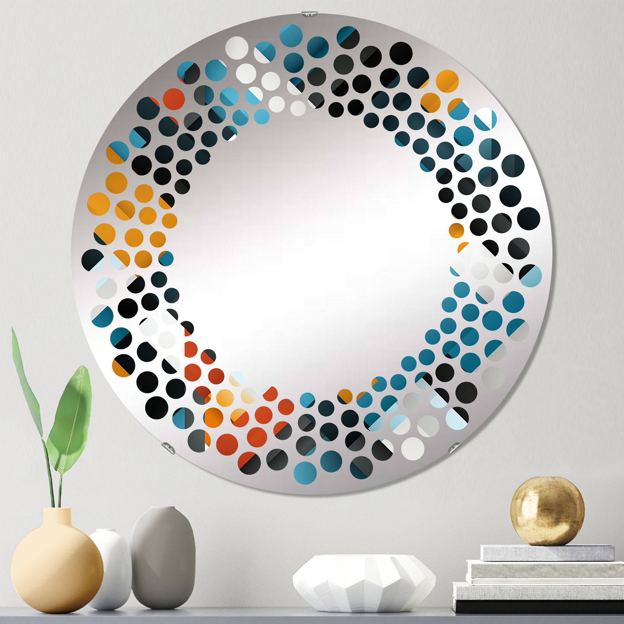 Design Art Blue Industrial Geometry Lines Melody - Polka Dot Wall ...