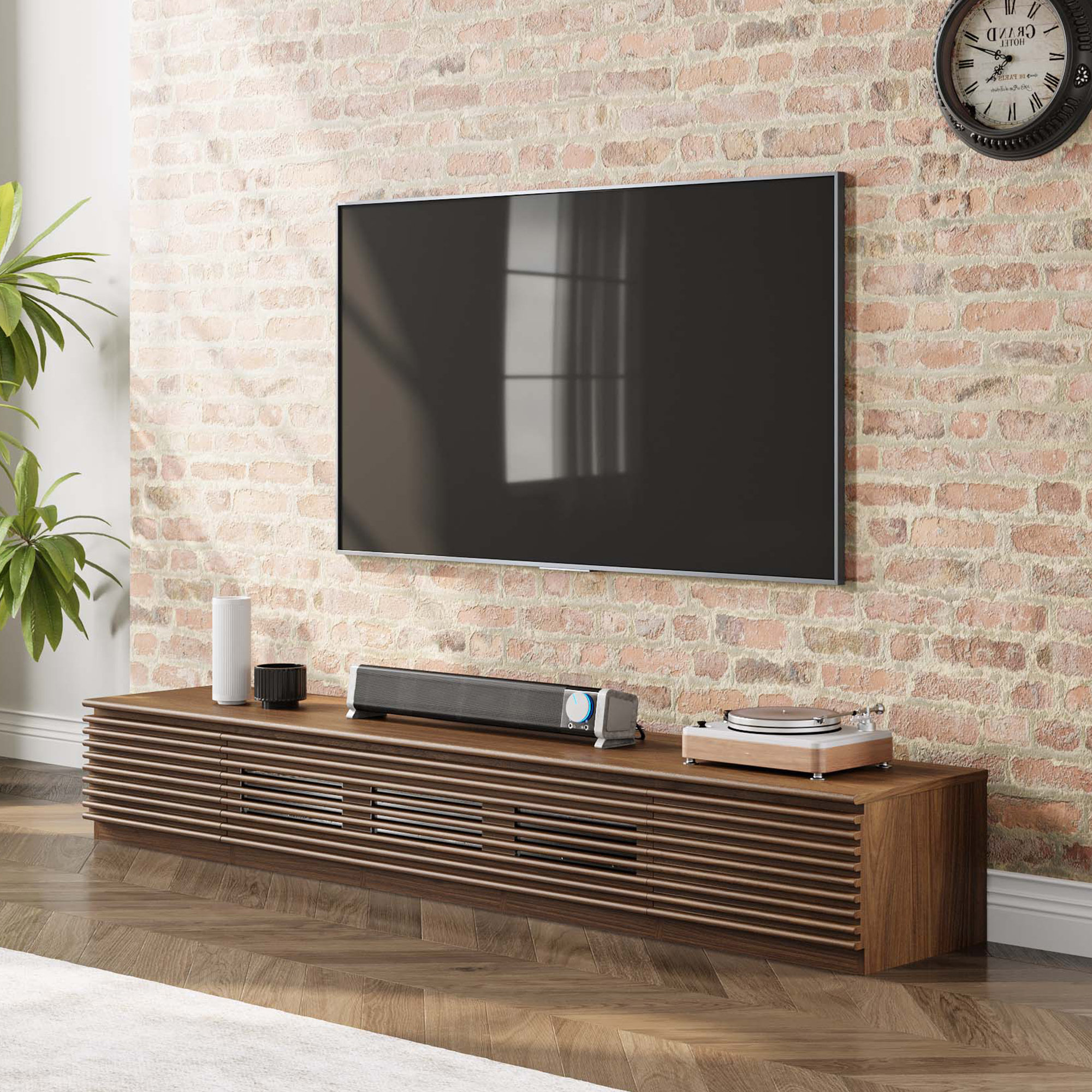 AllModern Mario Media Console, Minimalist TV Stand with Drawers, Flip ...