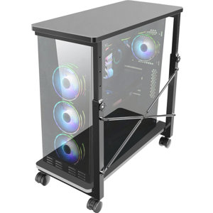 VIVO Black Mobile PC Cart with Storage, Premium Computer Tower Holder ...