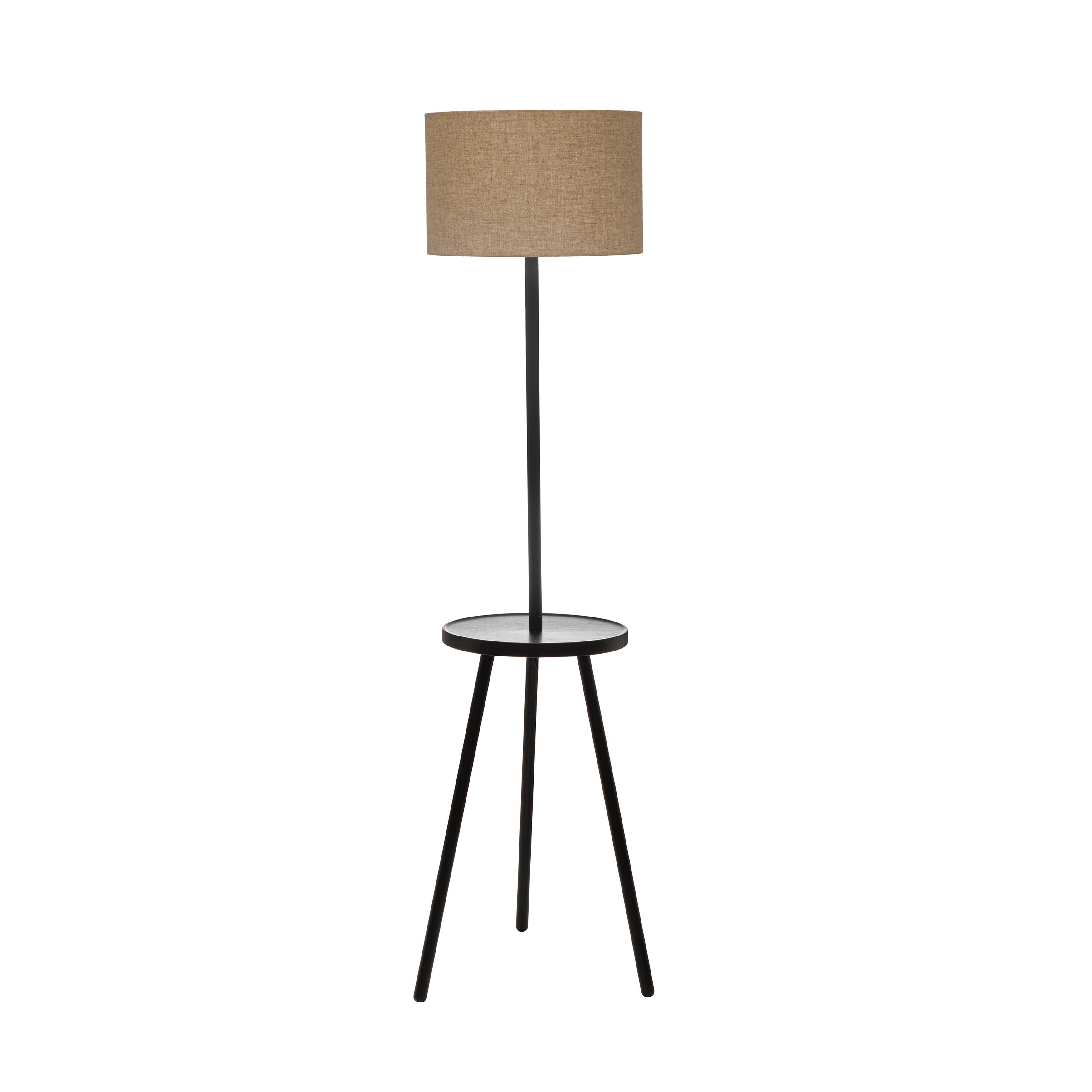 Corrigan Studio Lampe de table scandinave en bois avec tablette et abat ...