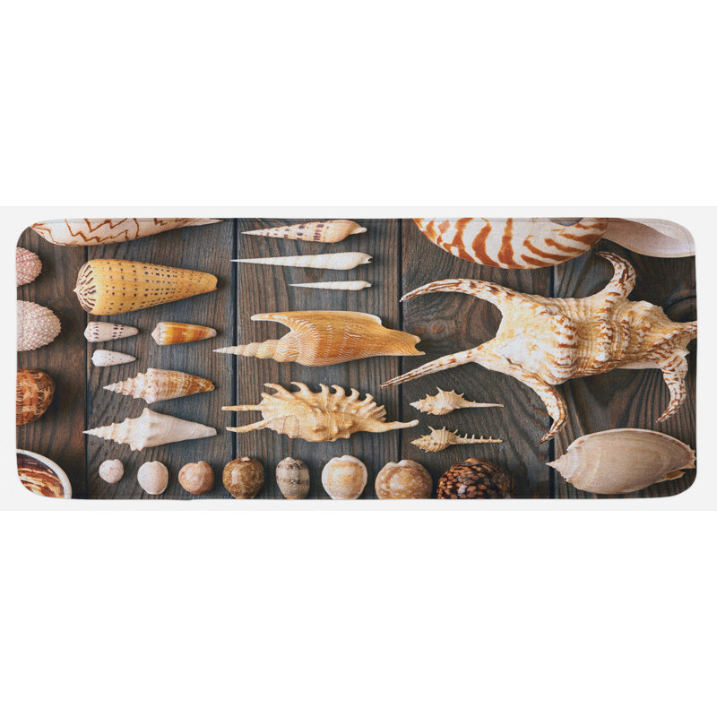 East Urban Home Seashells Kitchen Mat | Wayfair