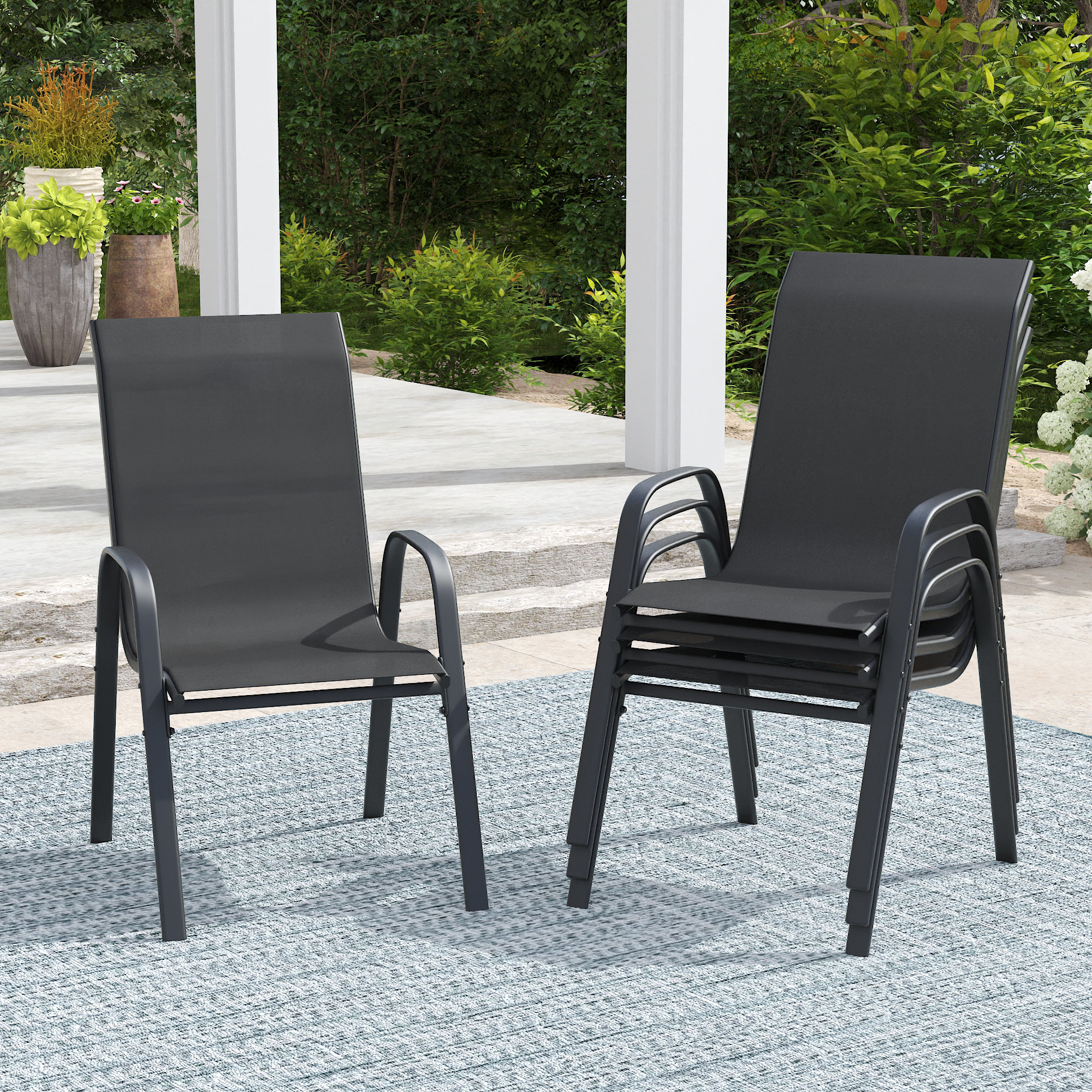 Lark Manor™ Stackable Patio Dining Chairs & Reviews | Wayfair