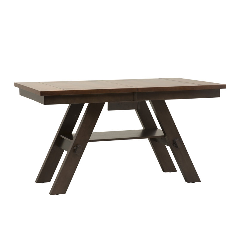 Lark Manor™ Aljona Extendable Table Mechanism Rubberwood Trestle Dining ...