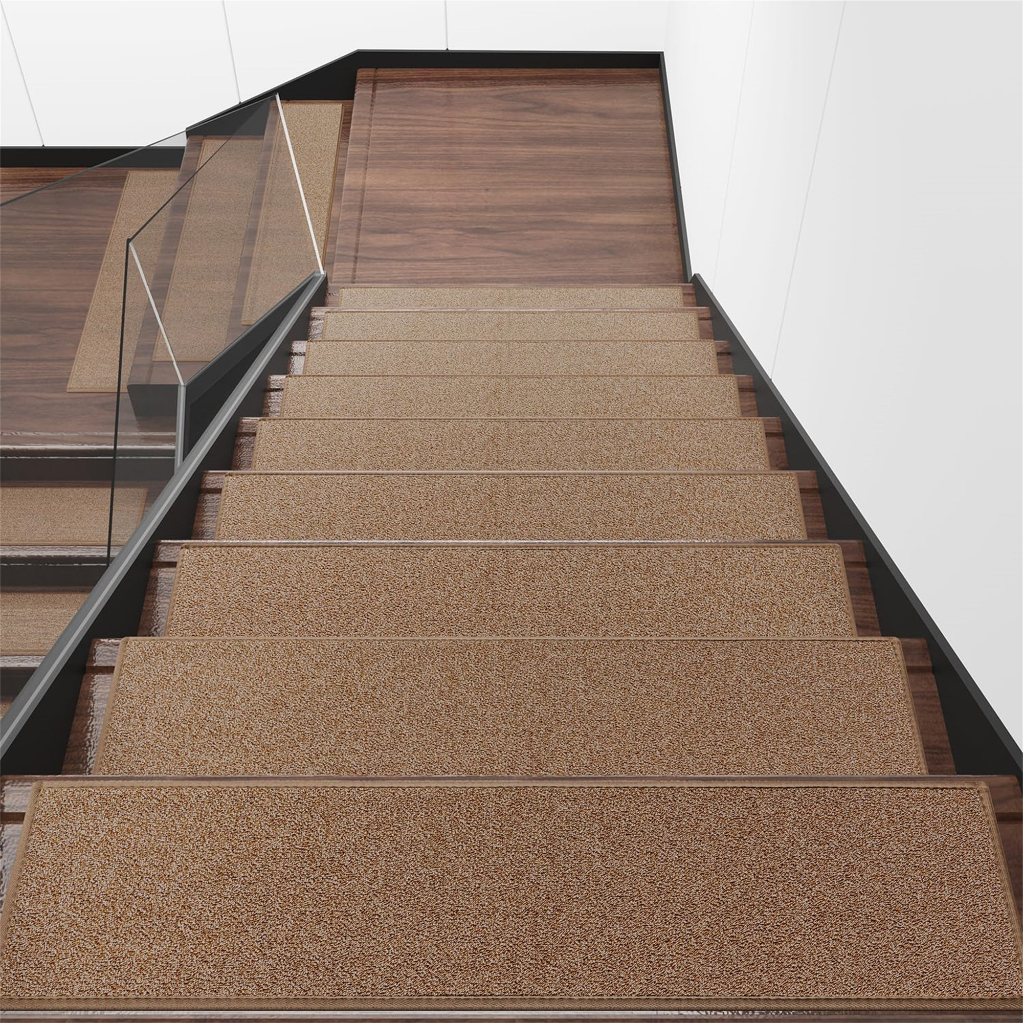 Latitude Run® Stair Treads For Wooden Steps Non-Slip Carpet( 7 PCS ...