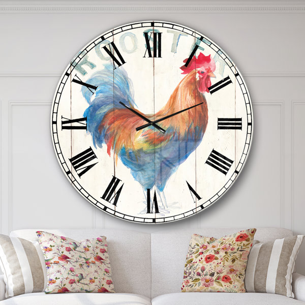 The Twillery Co.® Swigart Wood Farm Roaster I - Farmhouse wall clock ...