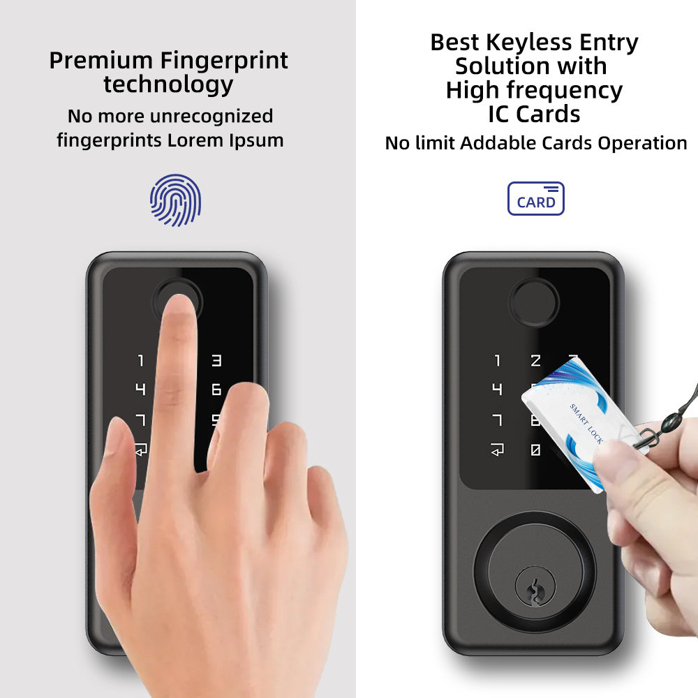 Secusly Fingerprint Smart Door Lock With Lever Handle & Reviews | Wayfair
