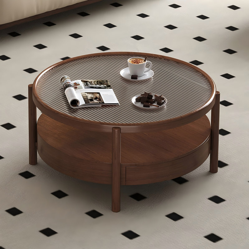 Coxambrey 29.53"Retro Solid Wood Round Tea Table | Wayfair