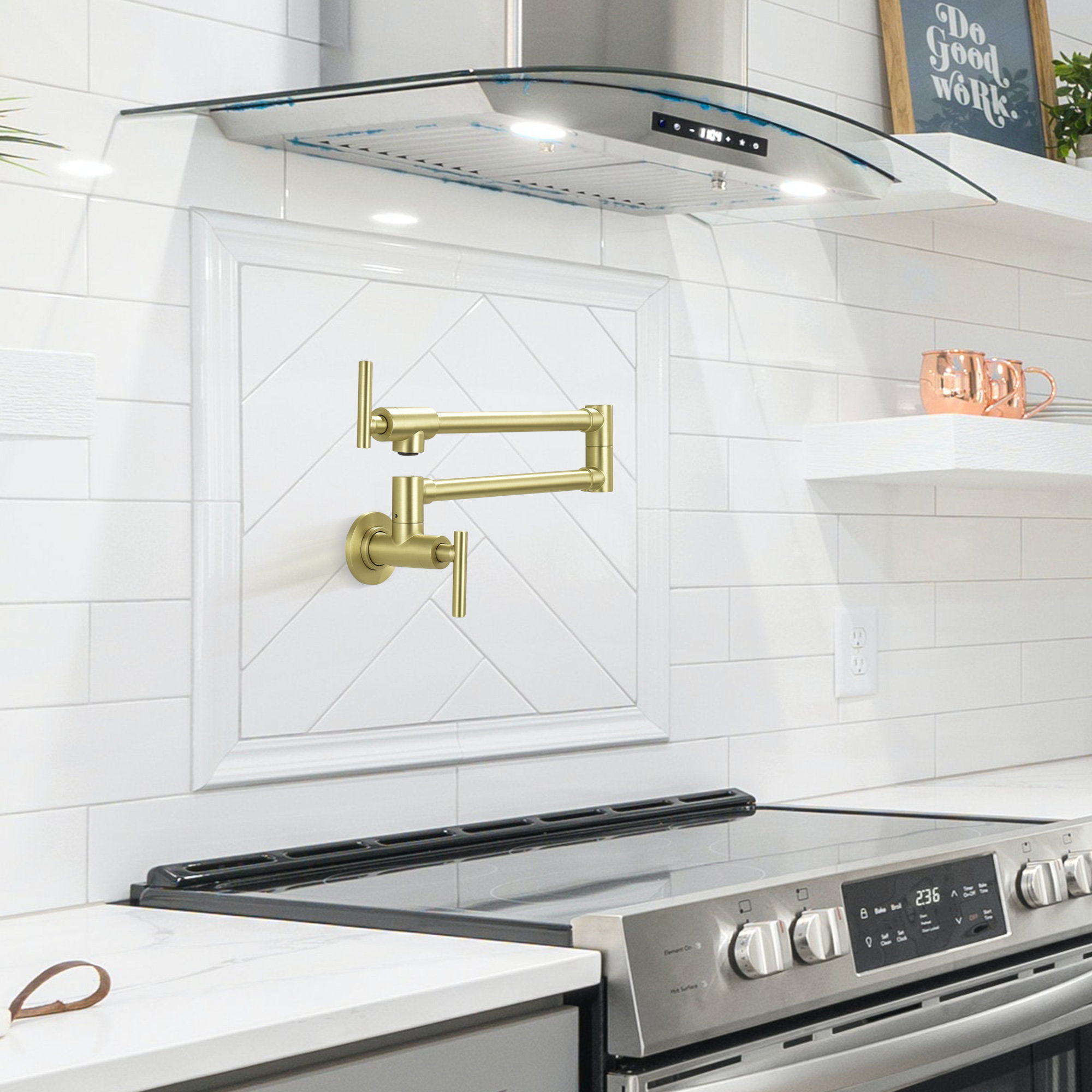 SMARTLET Wall-mount Pot Filler,kitchen Sink Pot Filler Faucets,single ...