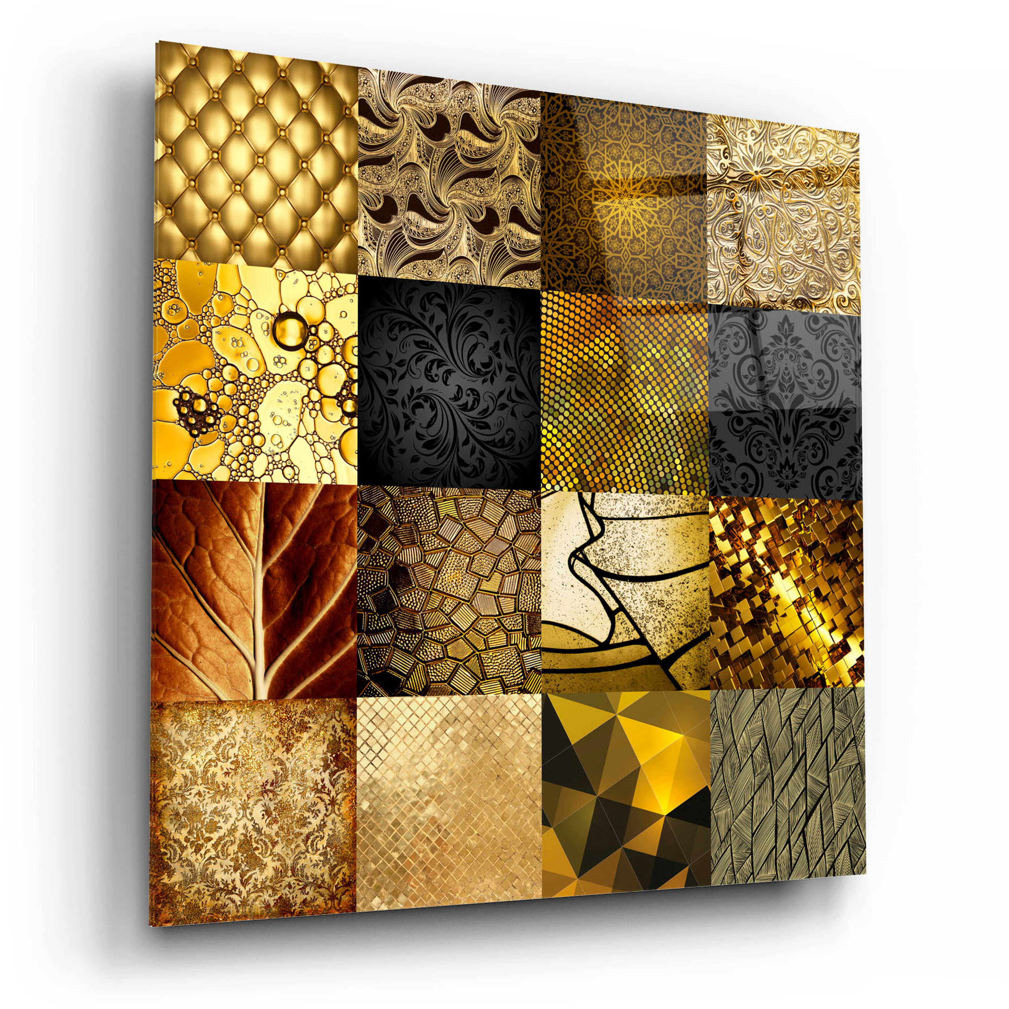 Alcott Hill Tiles Decor Gold' by GraphINC, Acrylic G Tiles Decor Gold ...