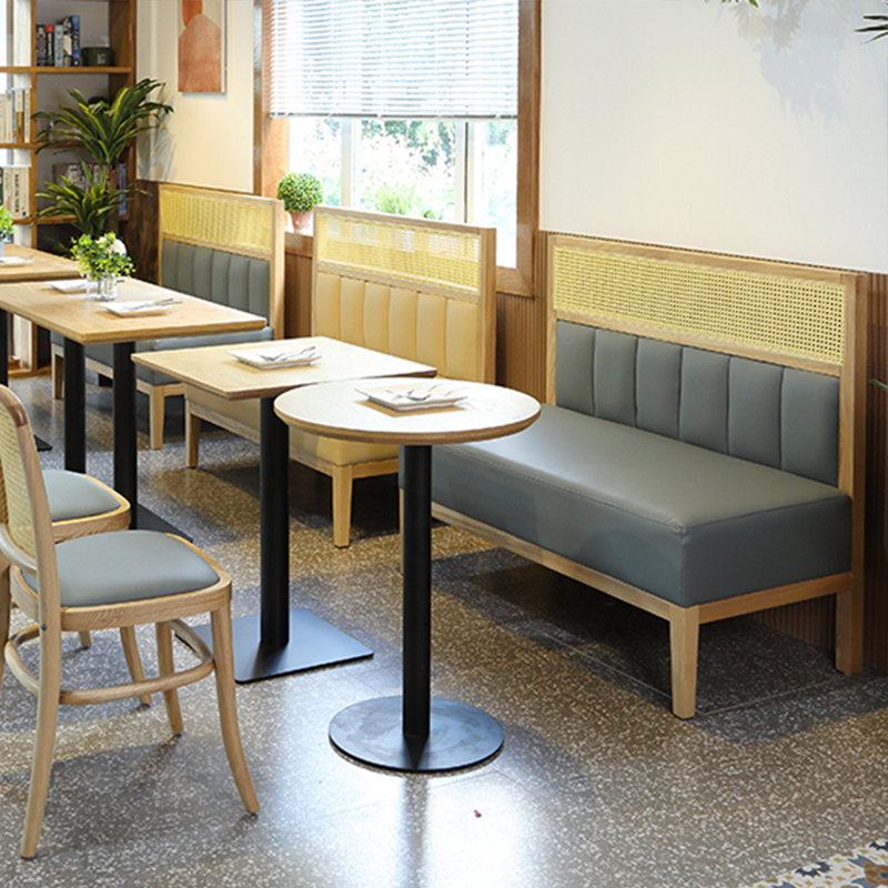 Visual card holder Simple Elegant Cafe Restaurant Benches Faux Leather ...