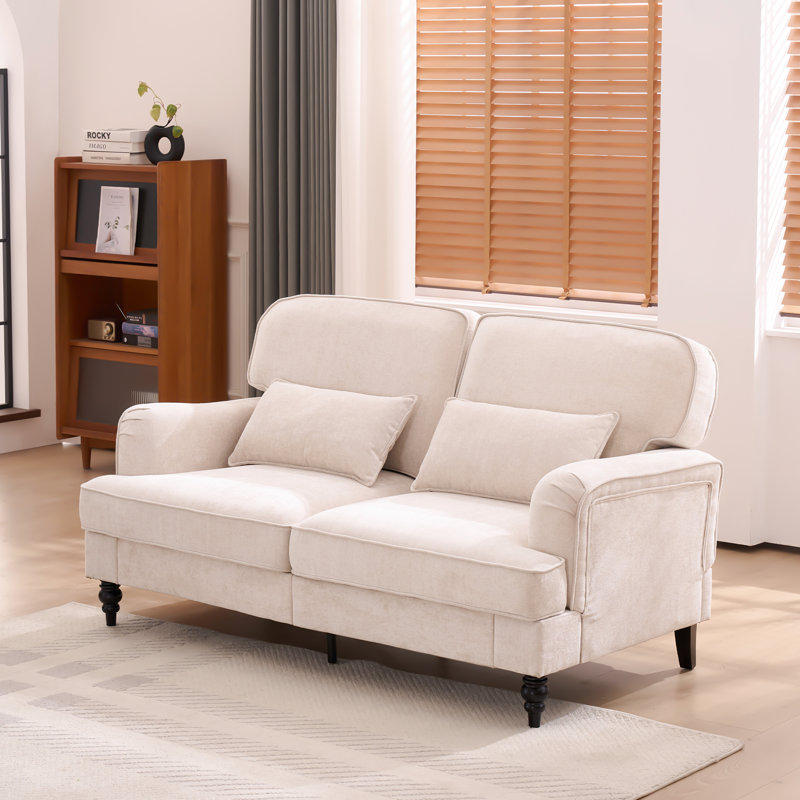 Charlton Home® 67.7'' Chenille Upholstered Double Sofa, Modern ...