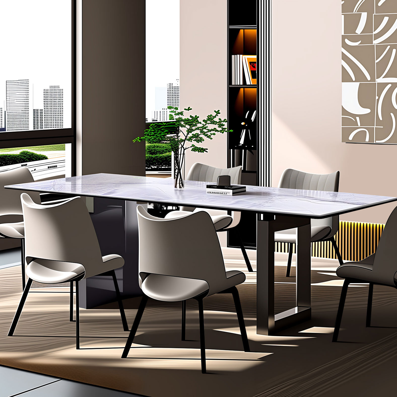 Wade Logan Rectangular Marble & Sintered Stone Dining Table & Reviews ...