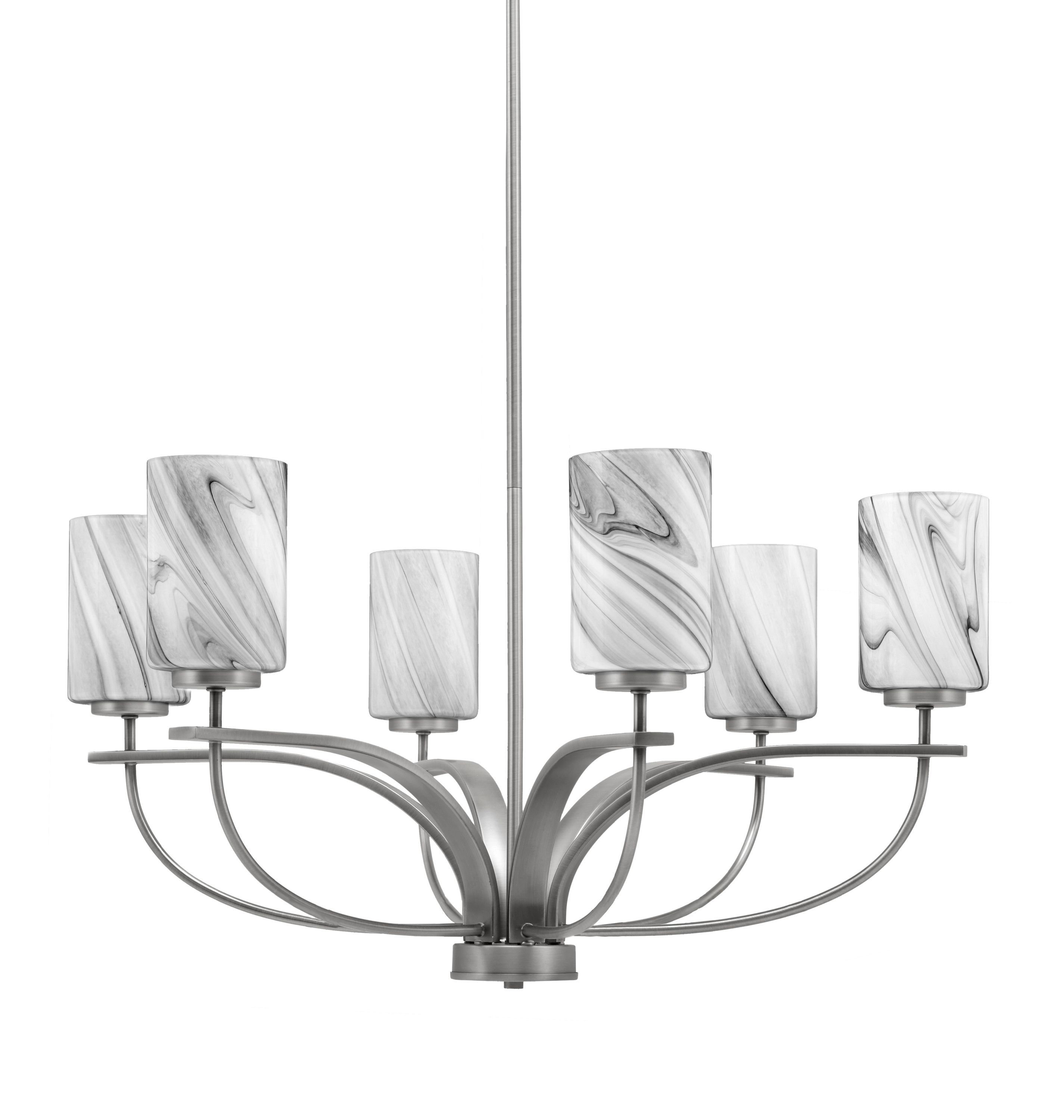 Mercer41 Unia 6 Light, Uplight, Chandelier Shown In Graphite Finish ...