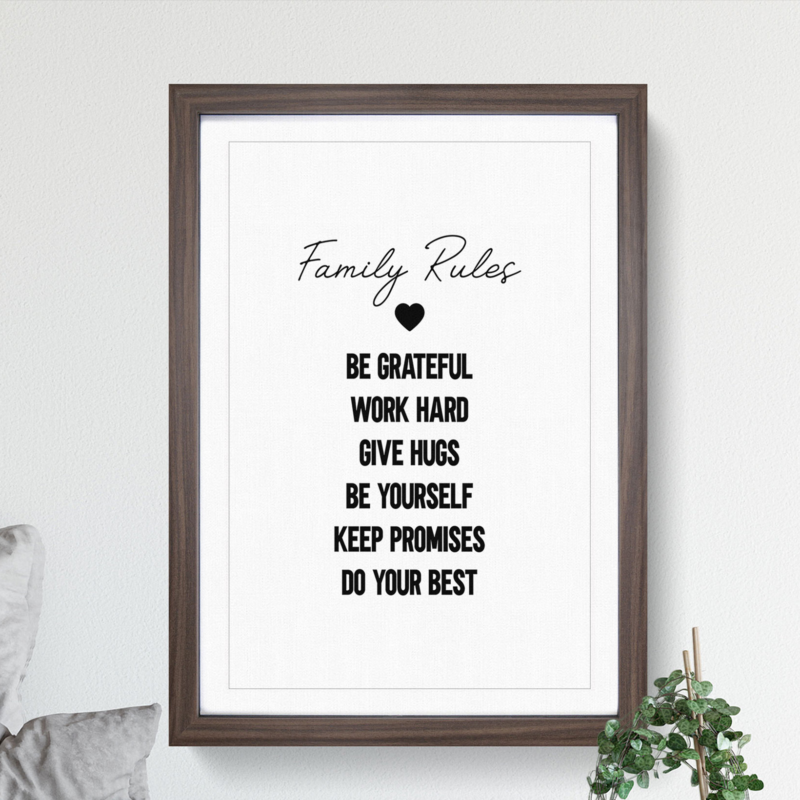 East Urban Home Family Rules - Picture Frame Typography | Wayfair.co.uk