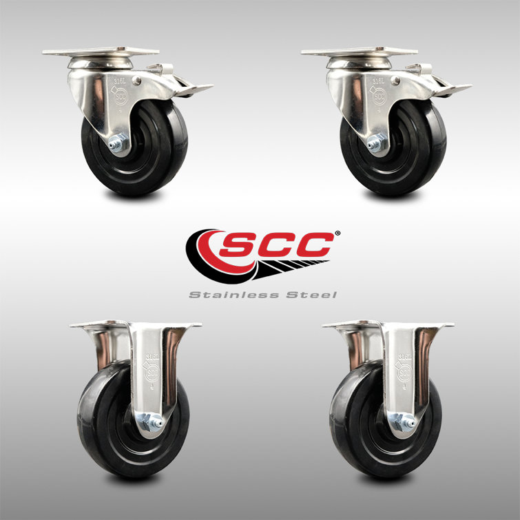Service Caster 4 Piece Hard Rubber Swivel Caster Set - Wayfair Canada