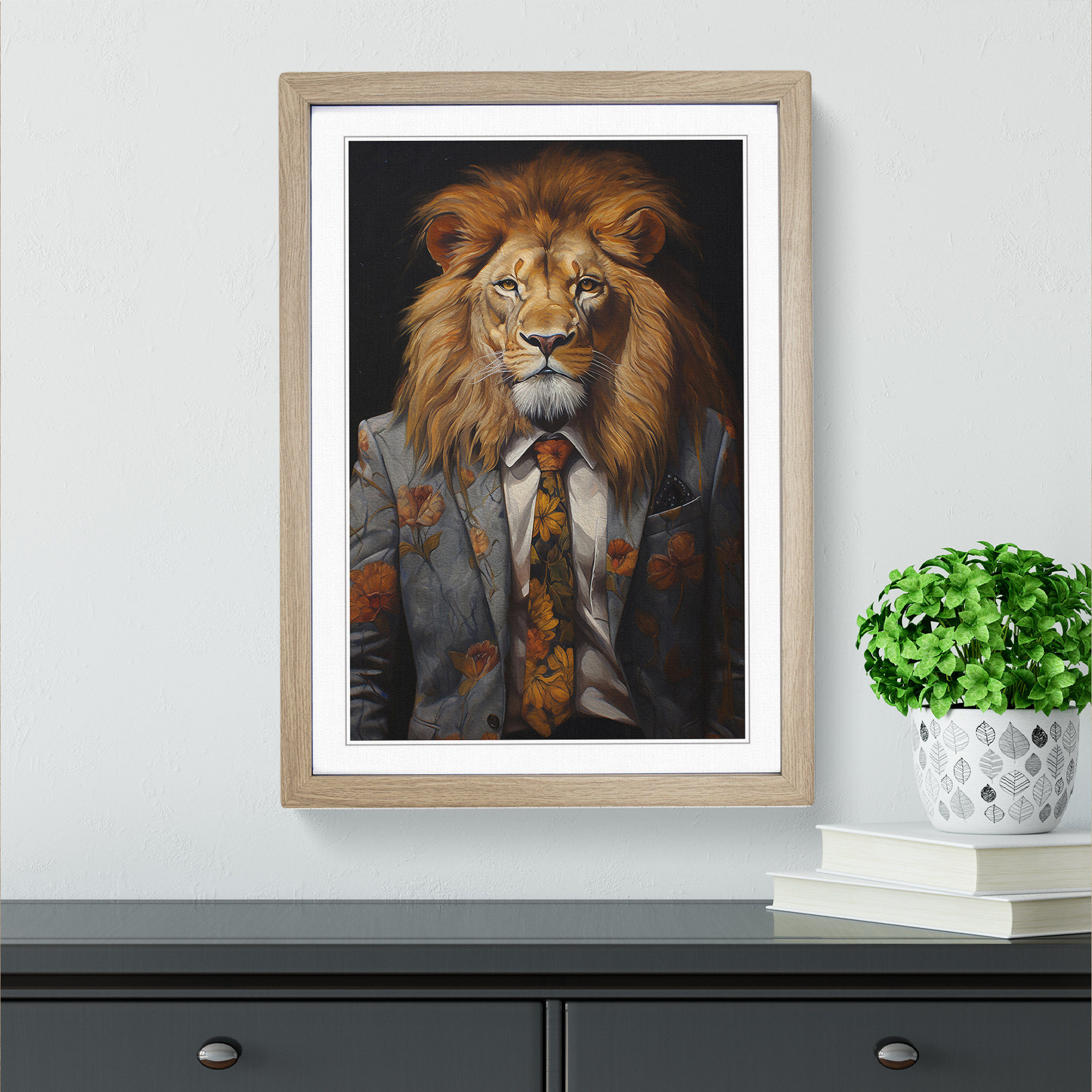 Happy Larry Lion in a Suit Painting No.3 | Wayfair.co.uk