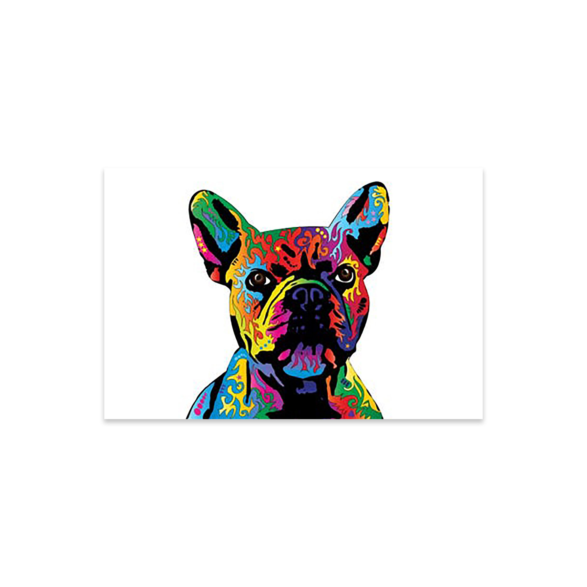 Bungalow Rose Rainbow French Bulldog On White Print On Acrylic Glass ...
