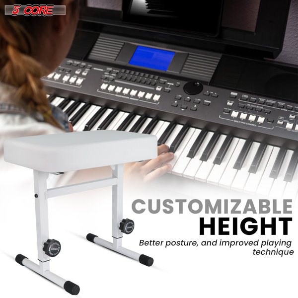 Ebern Designs 5 Core Keyboard Bench Piano Stool Thick Padded Seat ...
