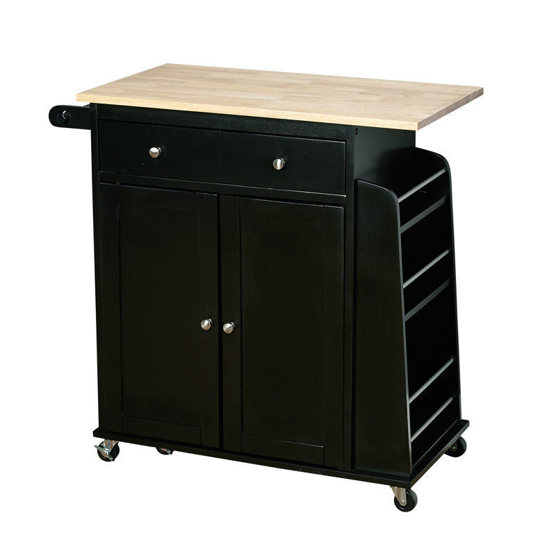 Alcott Hill® Ferraro Wood Kitchen Cart & Reviews | Wayfair