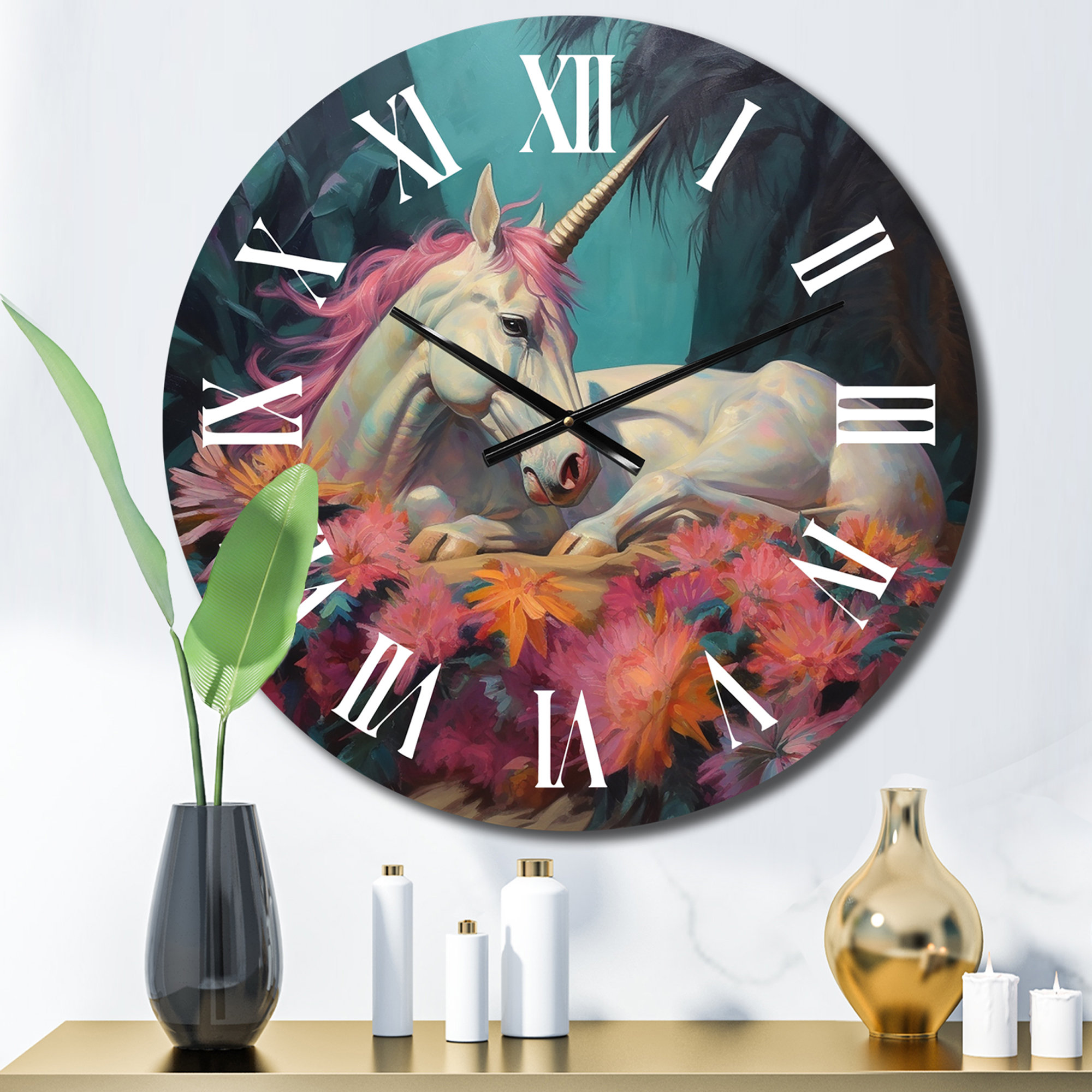 Design Art Cute Unicorns Sleeping Together In Flowerfield V - Fantasy ...