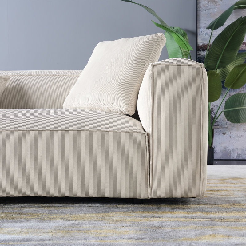Wade Logan® Alberta 110" 4-Seater Corduroy Sofa | Wayfair
