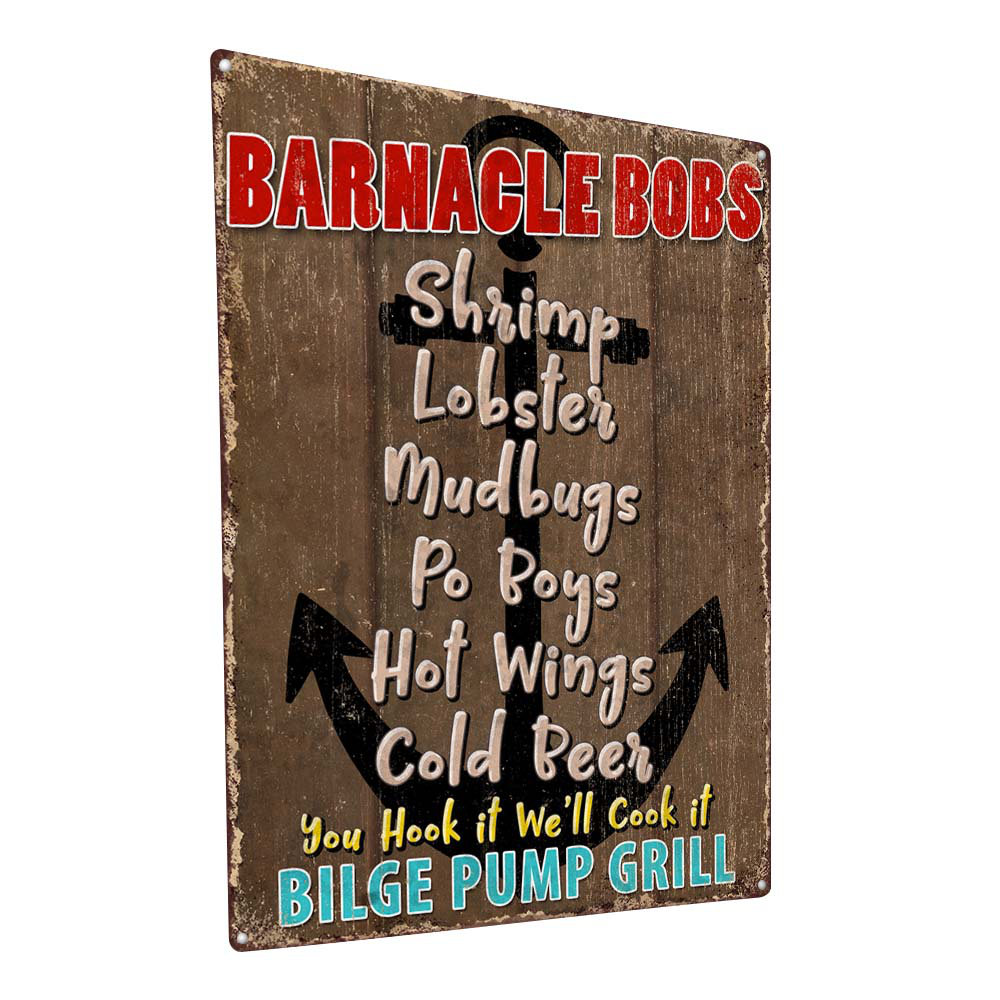 Trinx Nautical Barnacle Bobs Menu Metal Sign On Metal | Wayfair