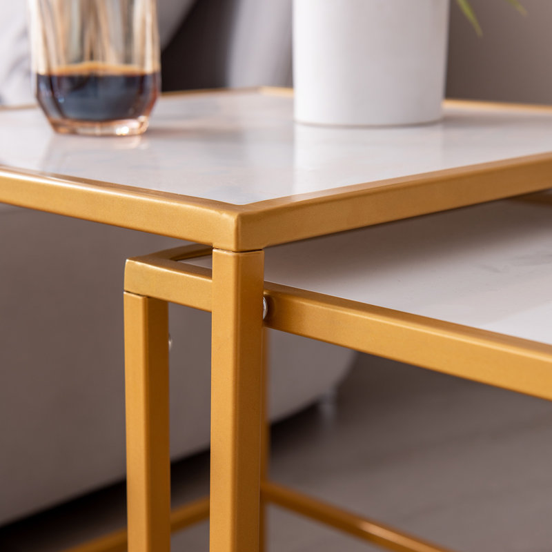 Mercer41 Evie-Louise Modern Square Nesting Coffee Table 2 - Pieces ...