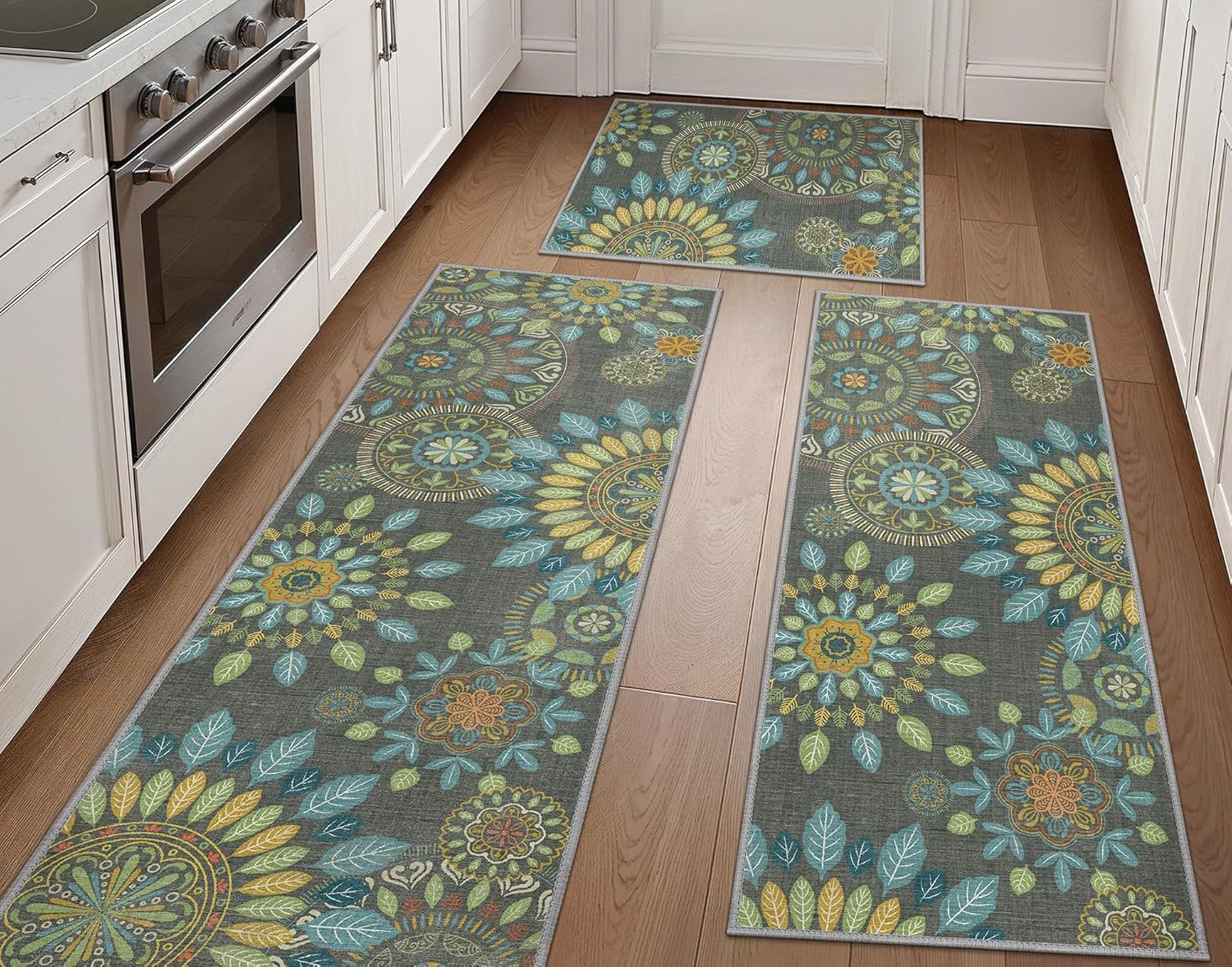 One Allium Way® The Kitchen Rugs Sets of 3 Non Slip Washable Kitchen ...