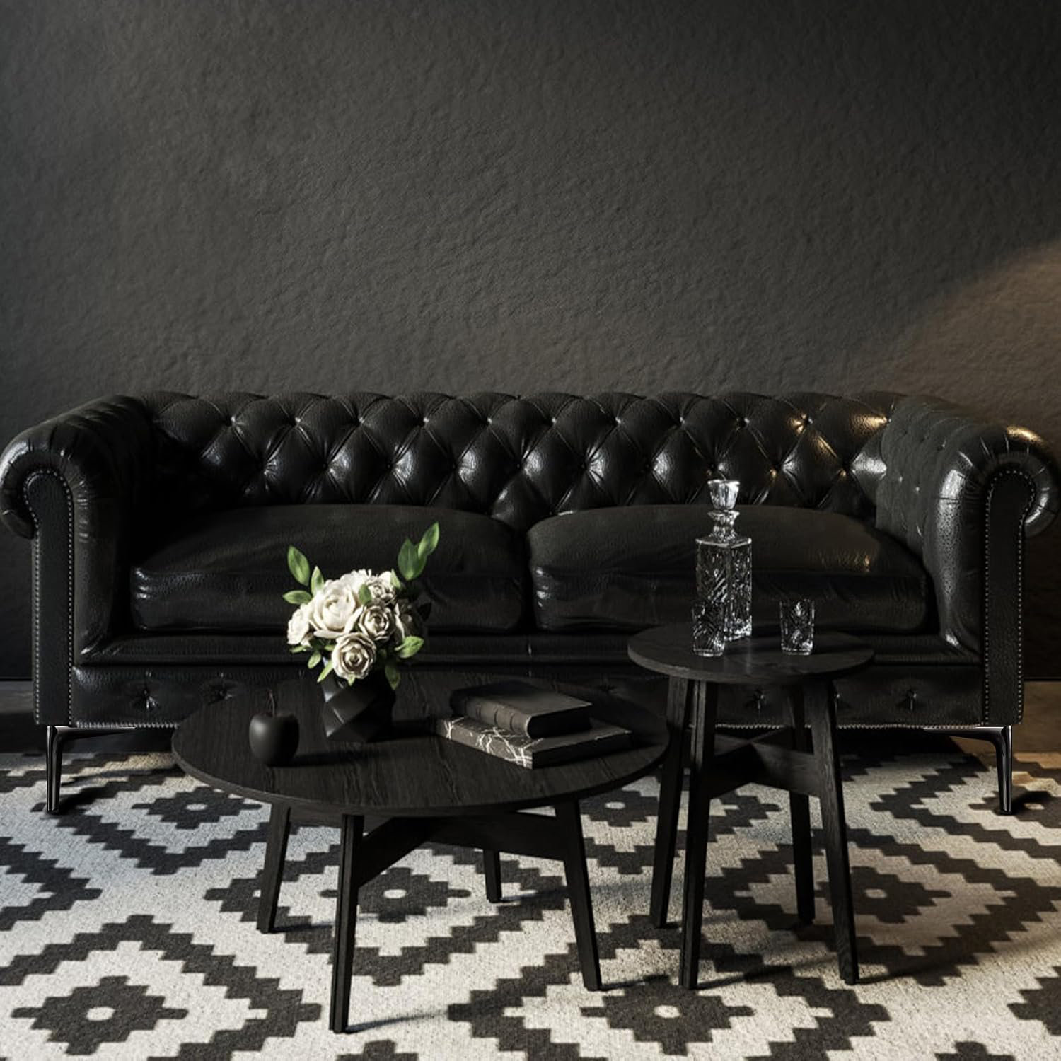 WKING Set Of 4 Shiny Black Metal Furniture Legs For Sofa, Cabinet ...