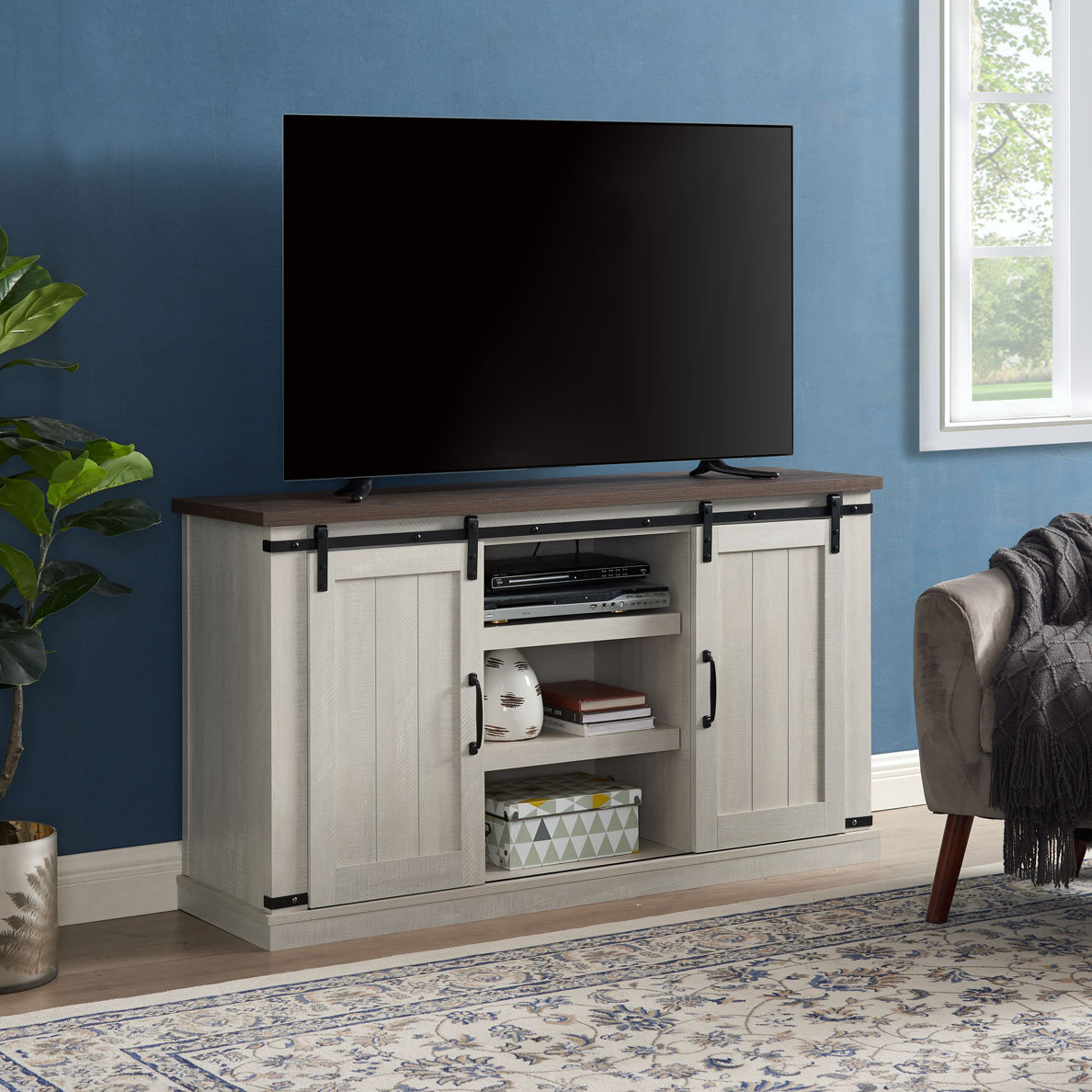 Gracie Oaks TV Stand Transitional Entertainment Console for TV Up to 60 ...