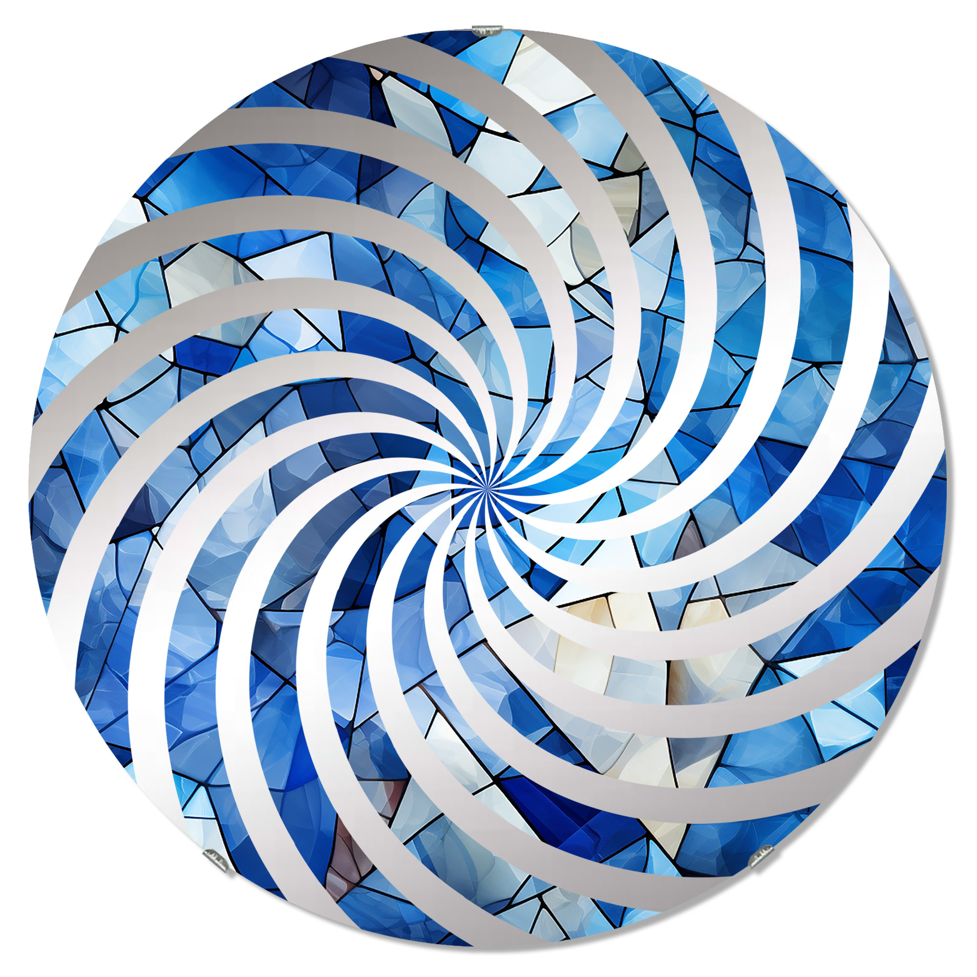 Design Art Deep Cobalt Blue Symmetry Glass - Vortex Decorative Mirror ...