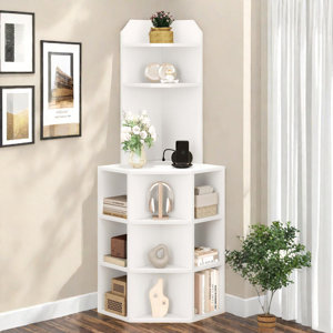 Ebern Designs Corner Shelf With USB Ports & Outlets | Wayfair