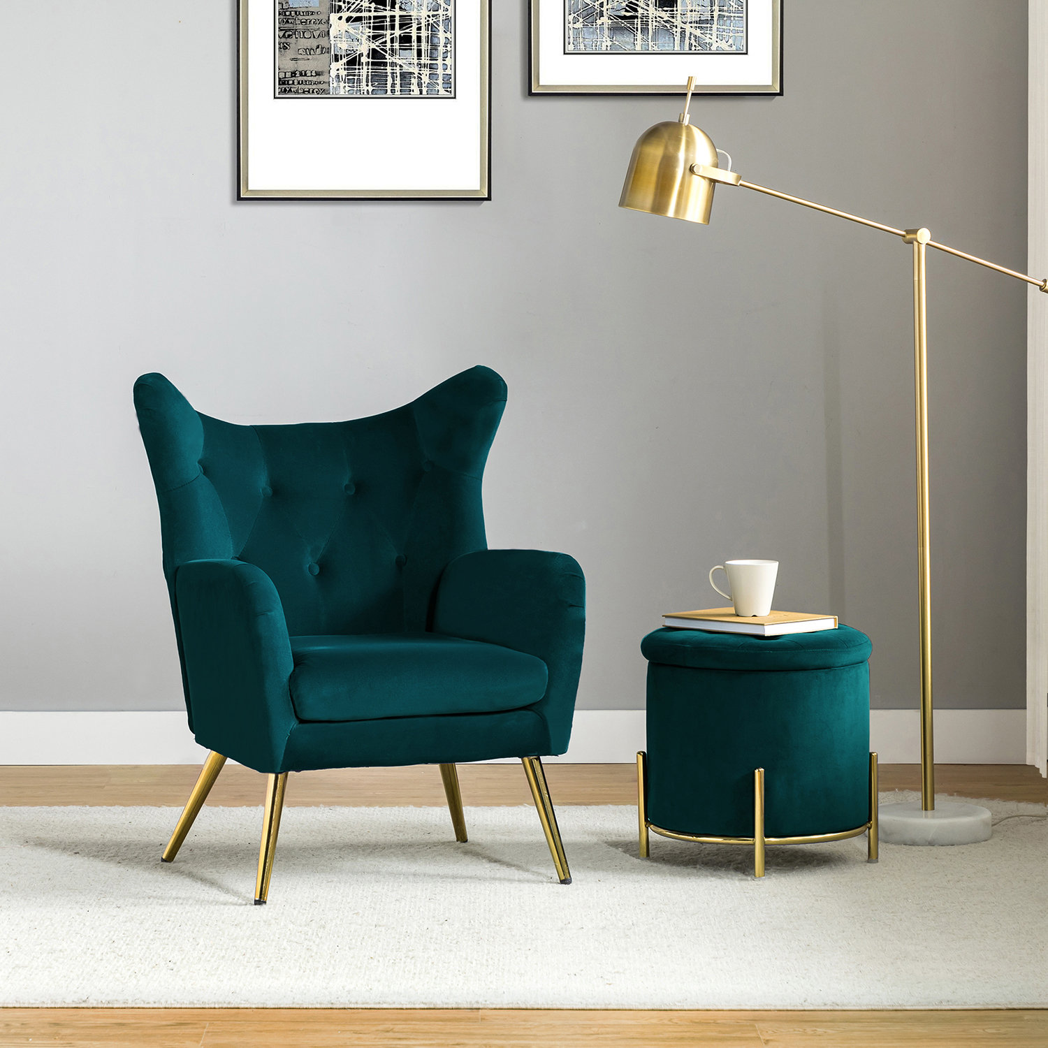 Willa Arlo Interiors Conrado Upholstered Wingback Chair & Reviews | Wayfair