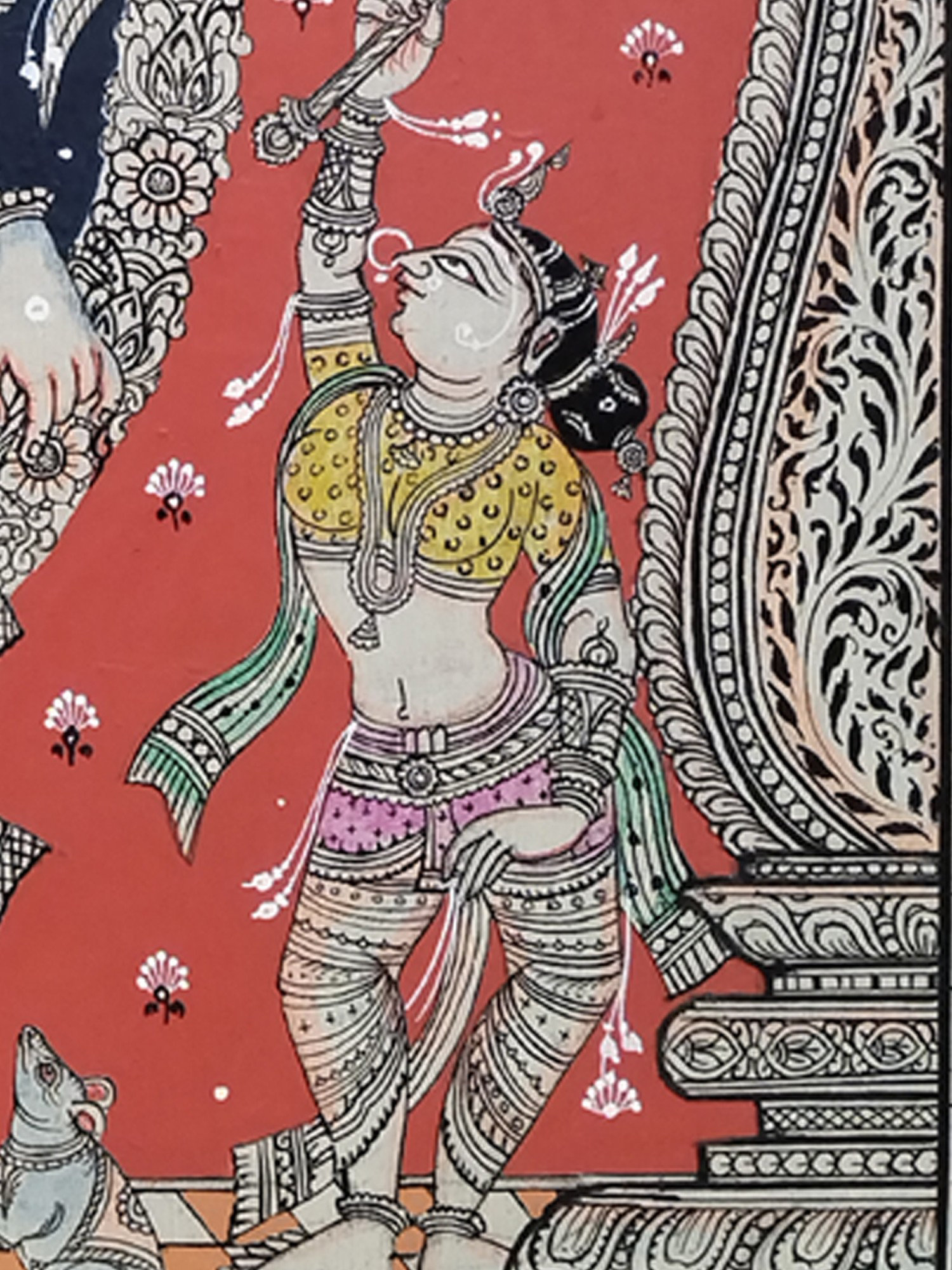 Exotic India Ashtabhuja Lord Ganesha | Natural Color On Handmade Sheet ...