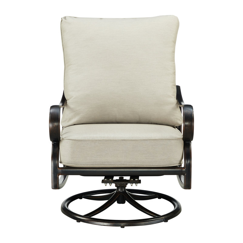 Canora Grey Patchell Swivel Aluminum Outdoor Deep Seating Lounge Chair ...