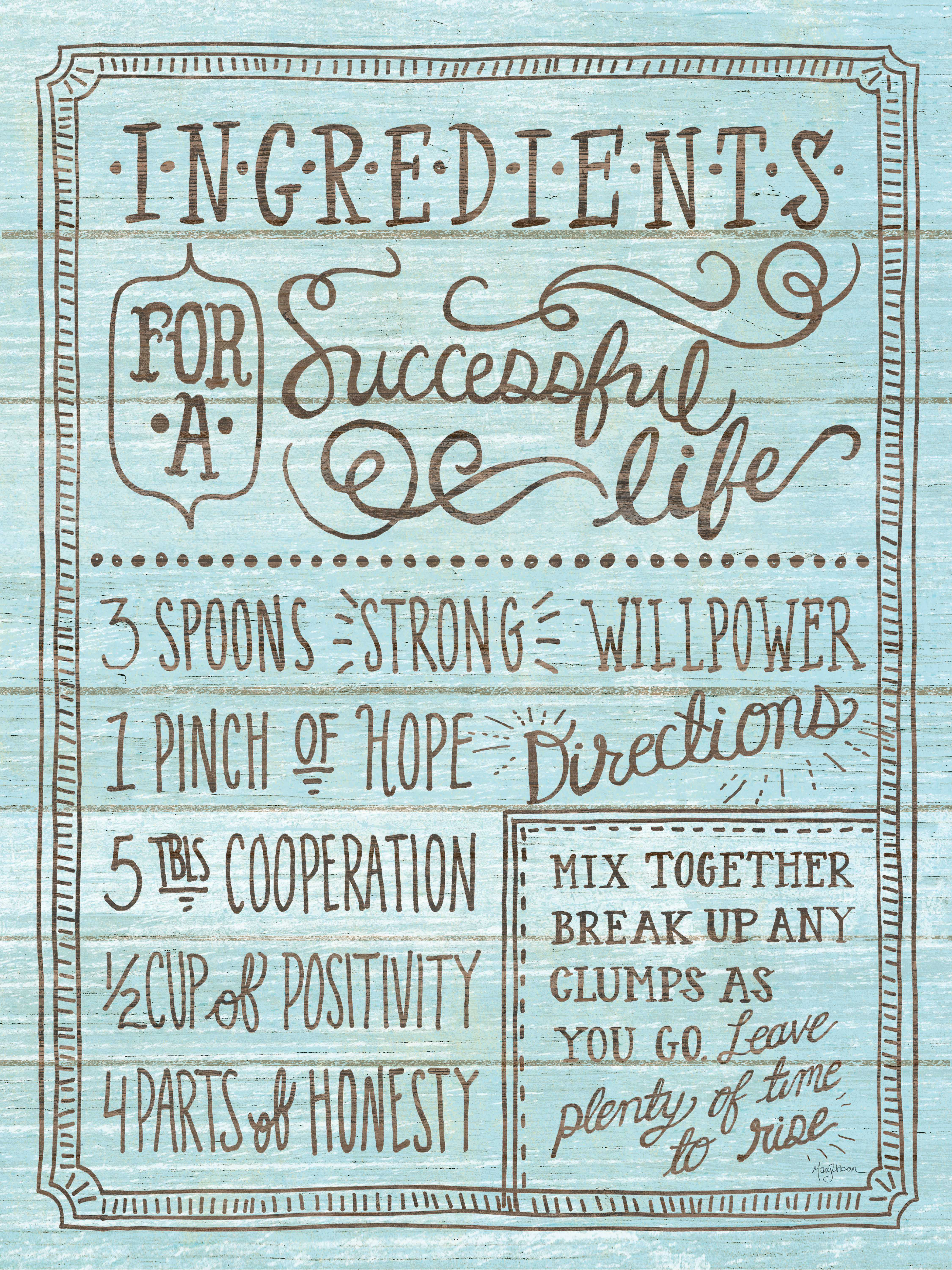 Trinx Ingredients for Life I Blue - Wrapped Canvas Print | Wayfair