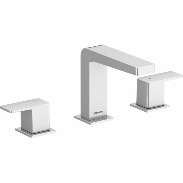 Duravit DuraSquare Widespread 2 Handle 5-1/8 Tall Bathroom Sink Faucet ...