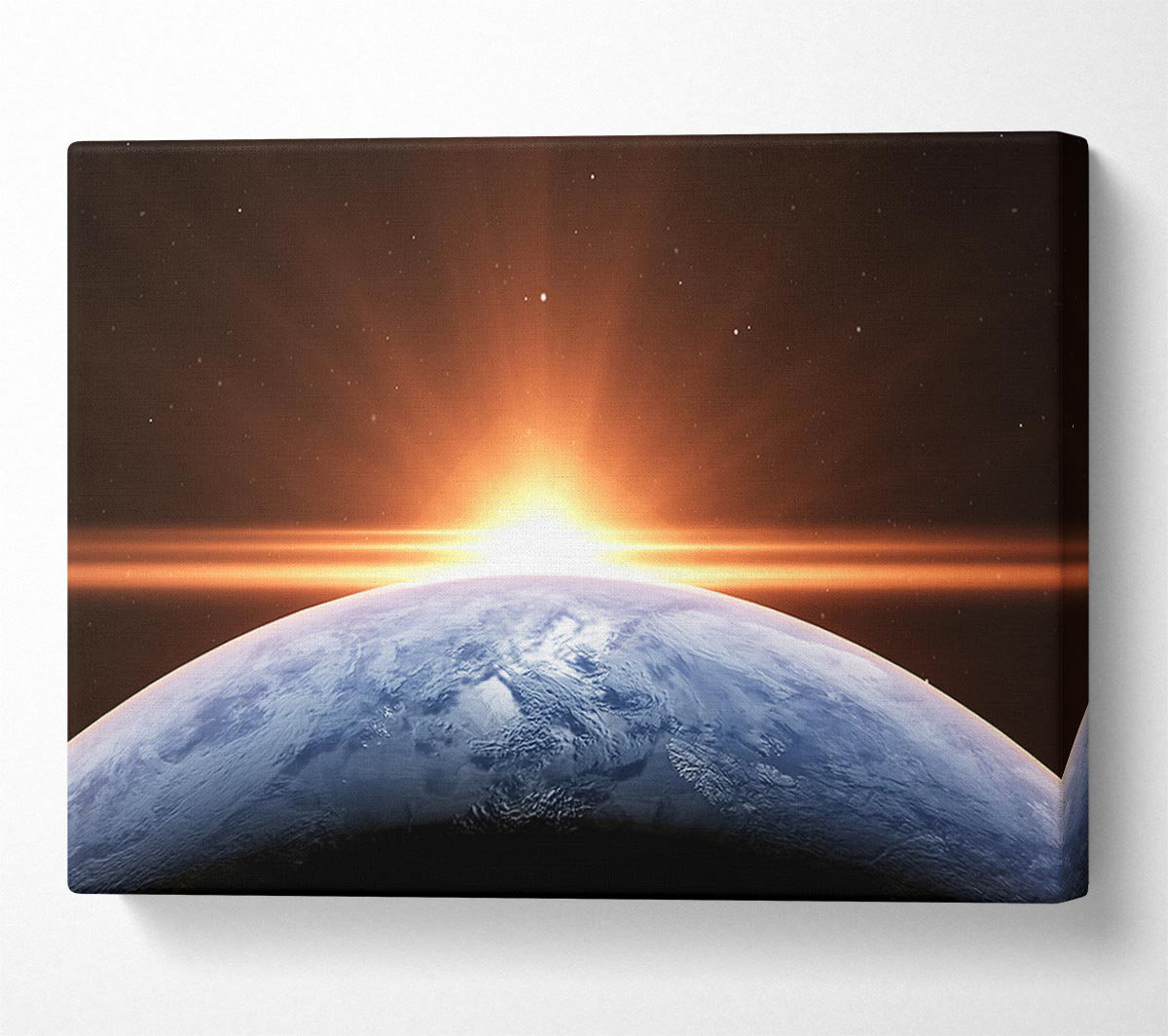 17 Stories Sun Peering over the Earth - Wrapped Canvas Photograph ...